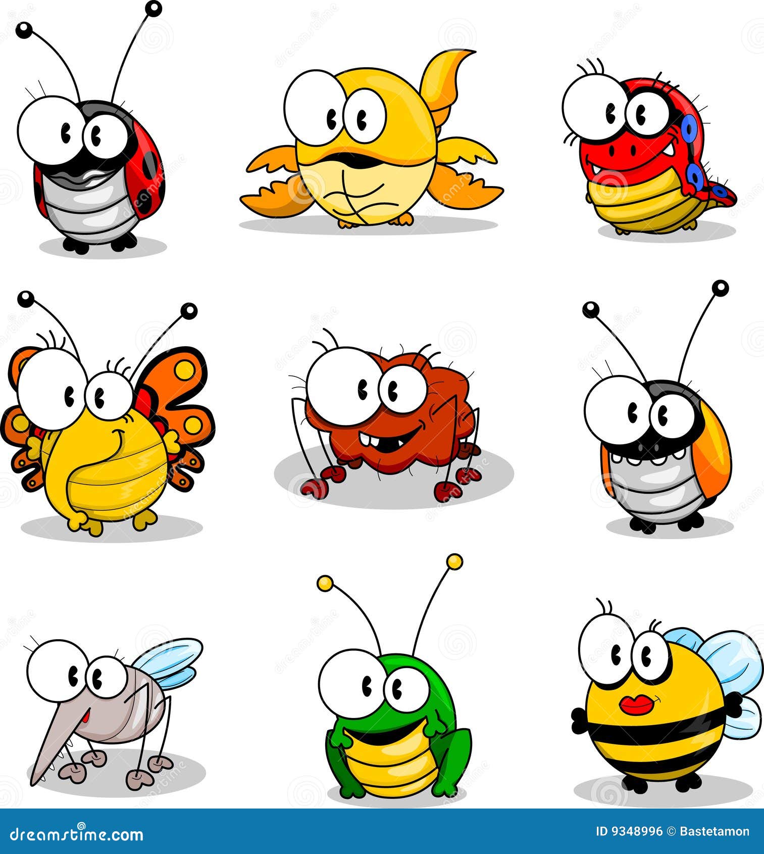 Insectes de dessin animé illustration de vecteur. Illustration du ...