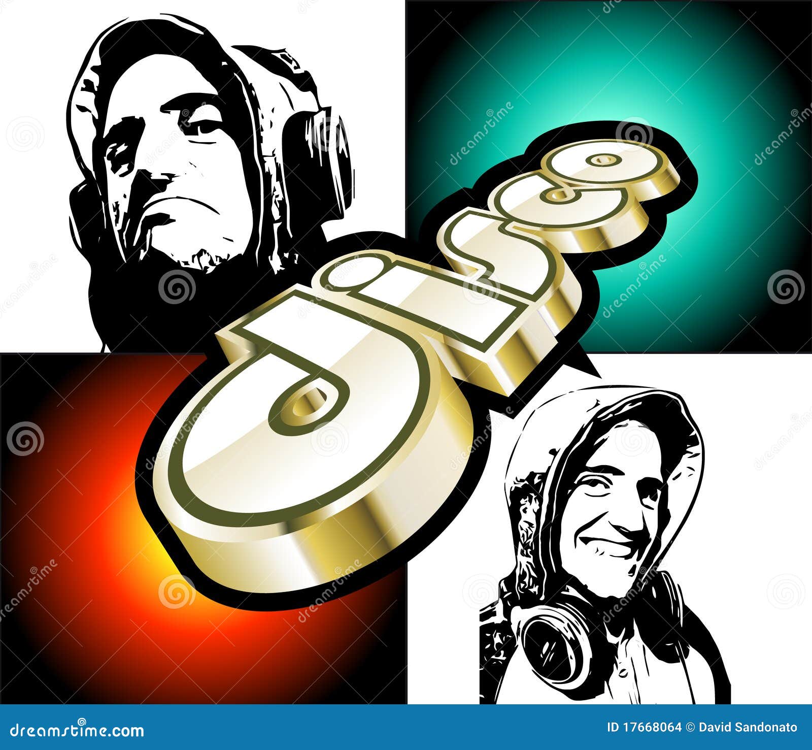 Insecto Abstrato De Discoteque Com DJ Ilustração do Vetor - Ilustração ...