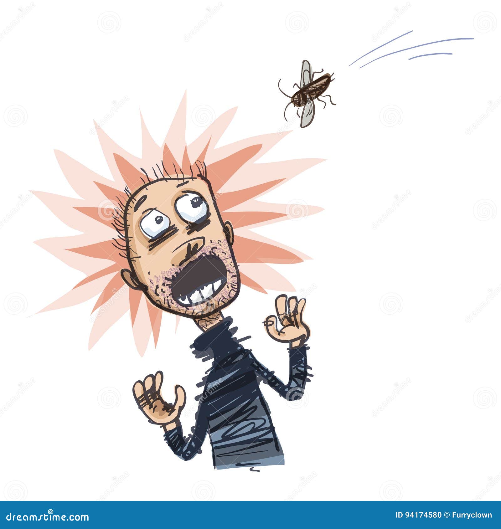 Insectophobia. Vector Illustration Stock Vector - Illustration of jump ...