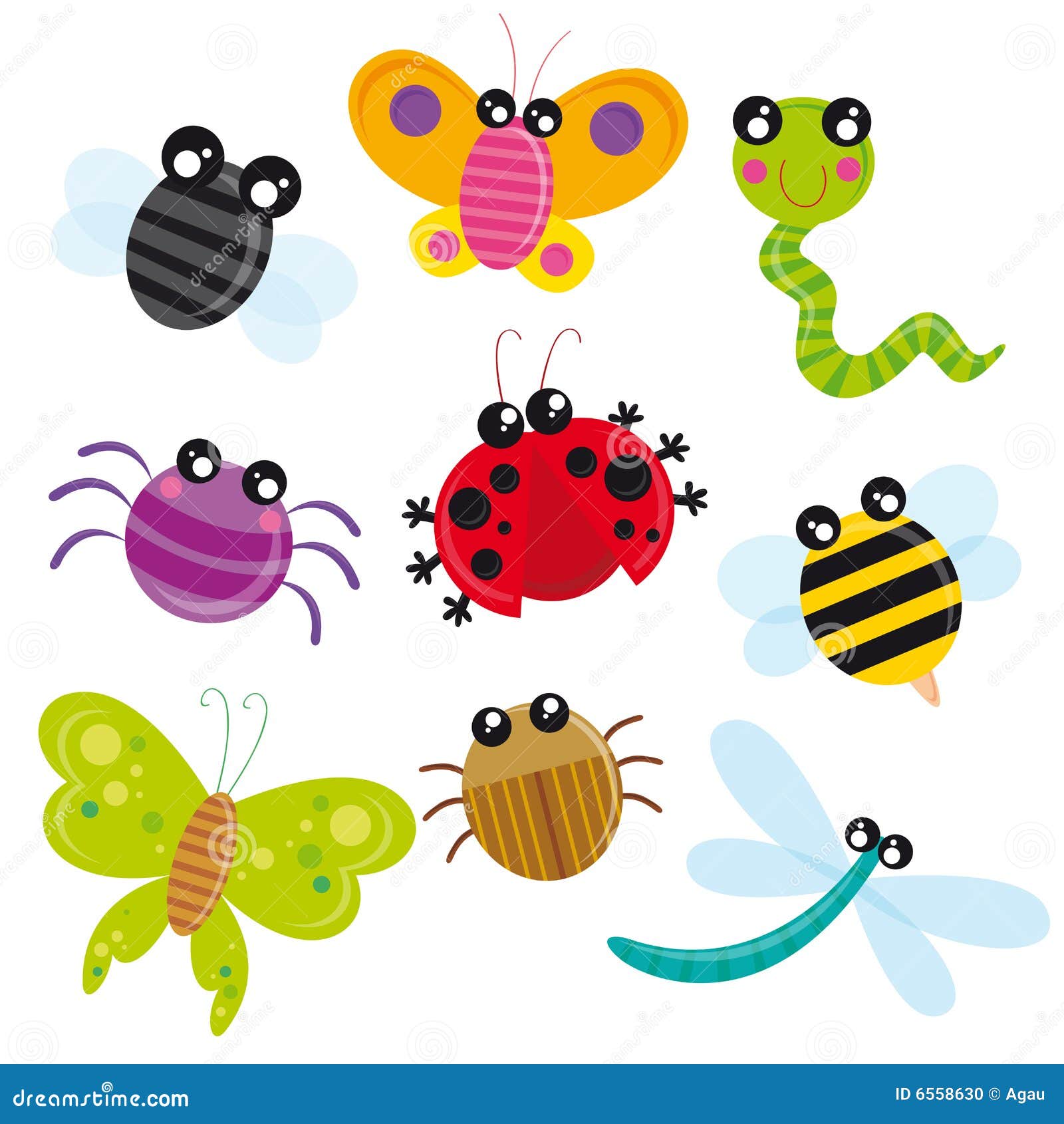 Insectos lindos ilustración del vector. Ilustración de oruga - 6558630