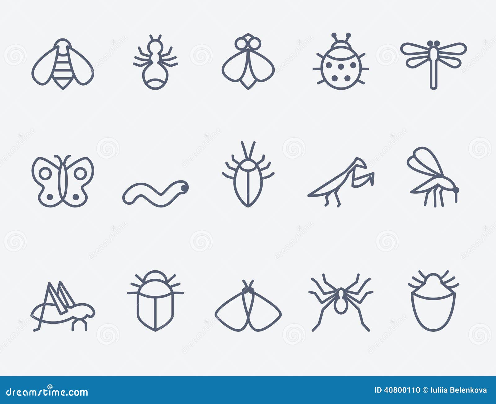Insectpictogrammen vector illustratie. Illustration of damesvlieg ...