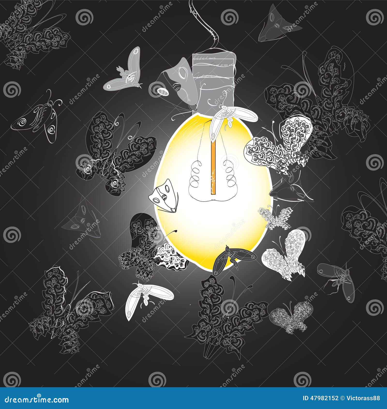 Insects Around a Light stock vector. Illustration of light - 47982152