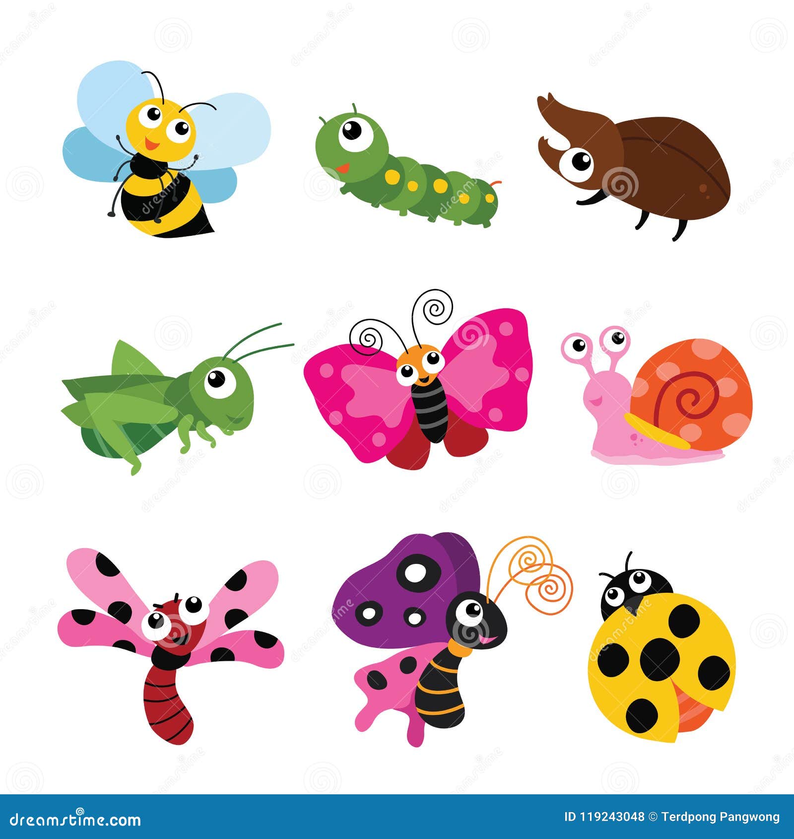 Insects character design stock illustration. Illustration of graphic ...