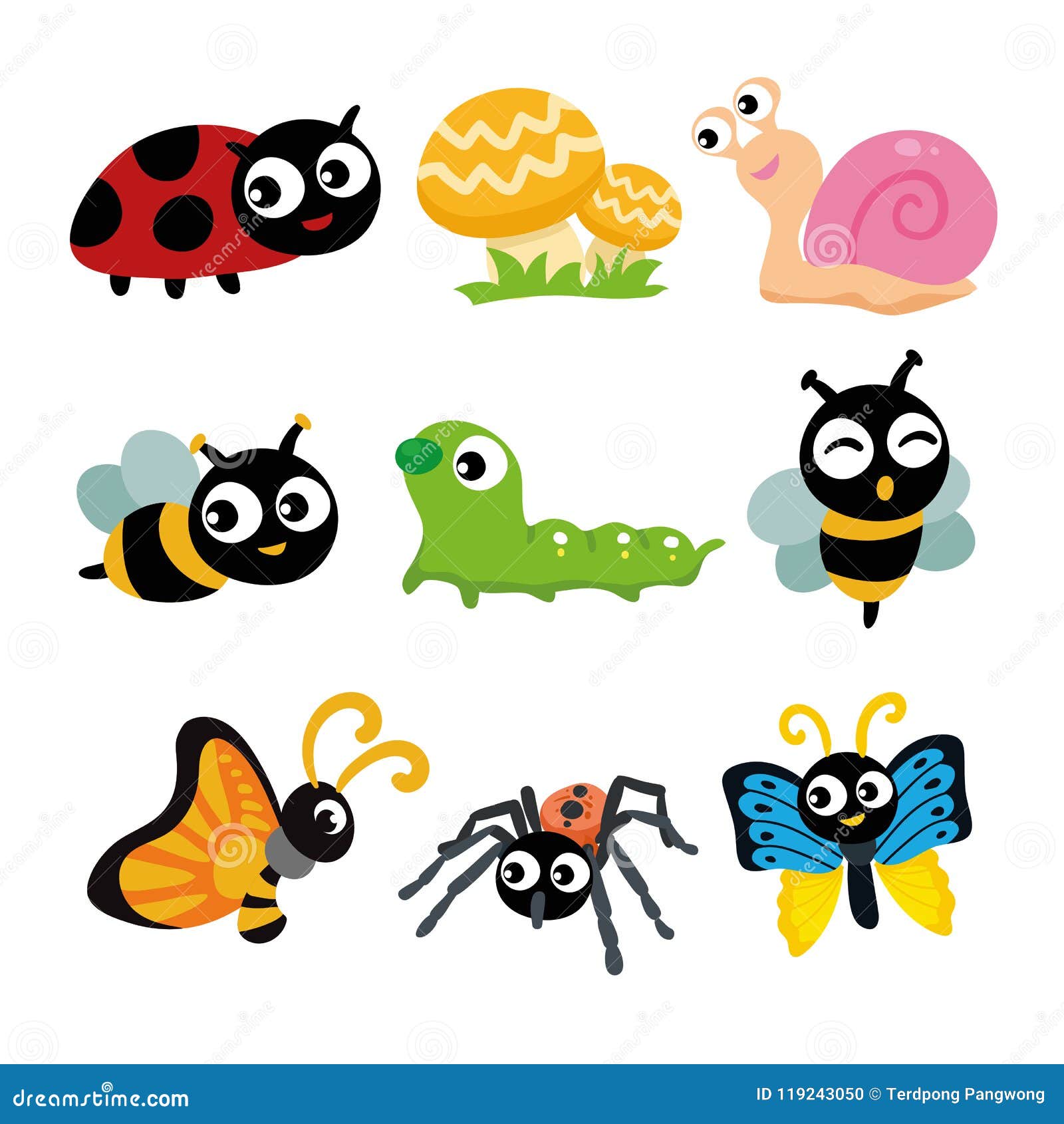 Insects character design stock illustration. Illustration of icon ...