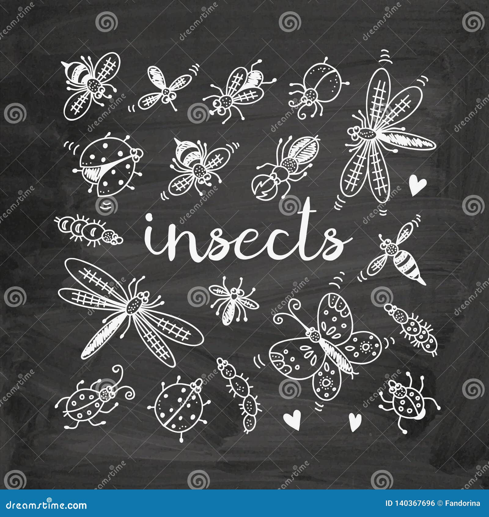 Insects Doodle Set Vector Illustration | CartoonDealer.com #199575816