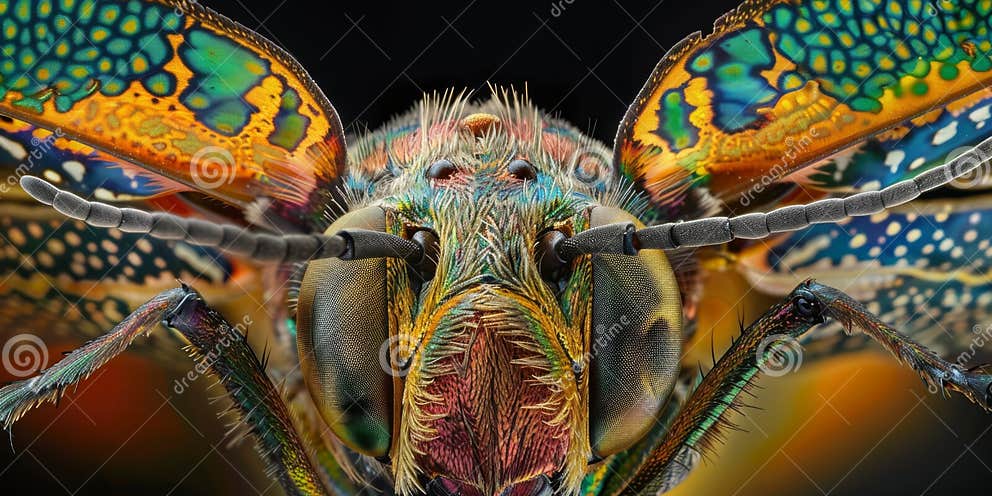 Insects Head Highlighting Intricate Patterns and Features Stock Image ...