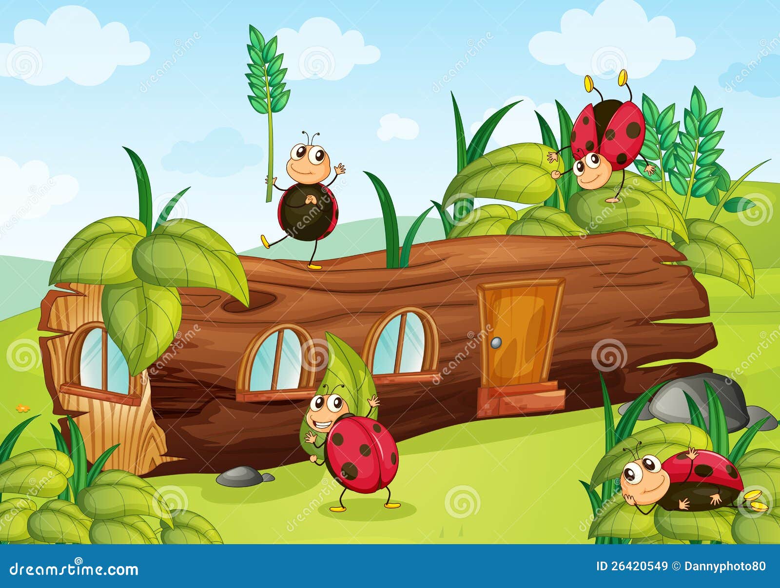 Insects Playing Hide And Seek Cartoon Vector | CartoonDealer.com #52480801