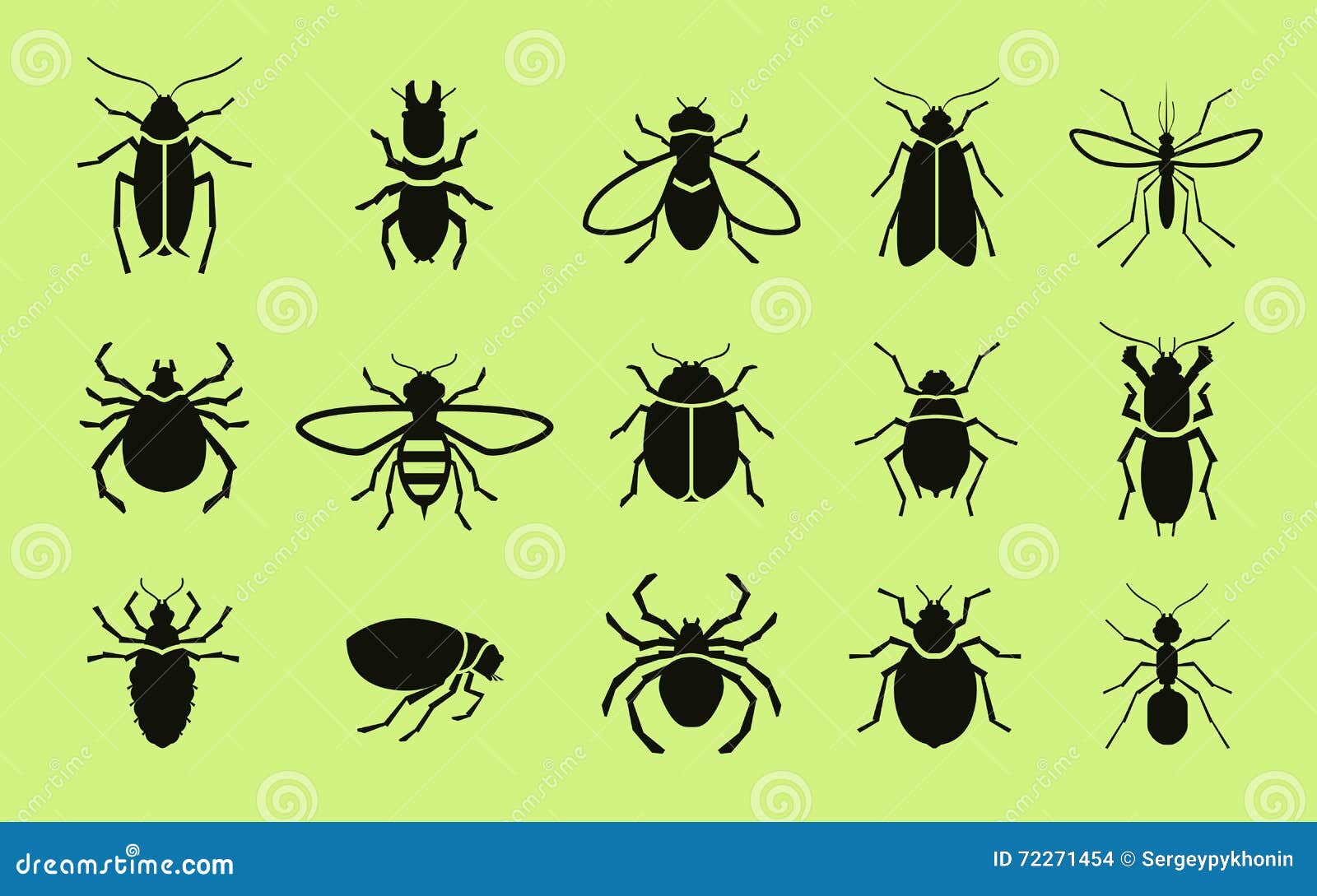 Insects Icons. Pest Control. Vector Illustration Stock Vector ...