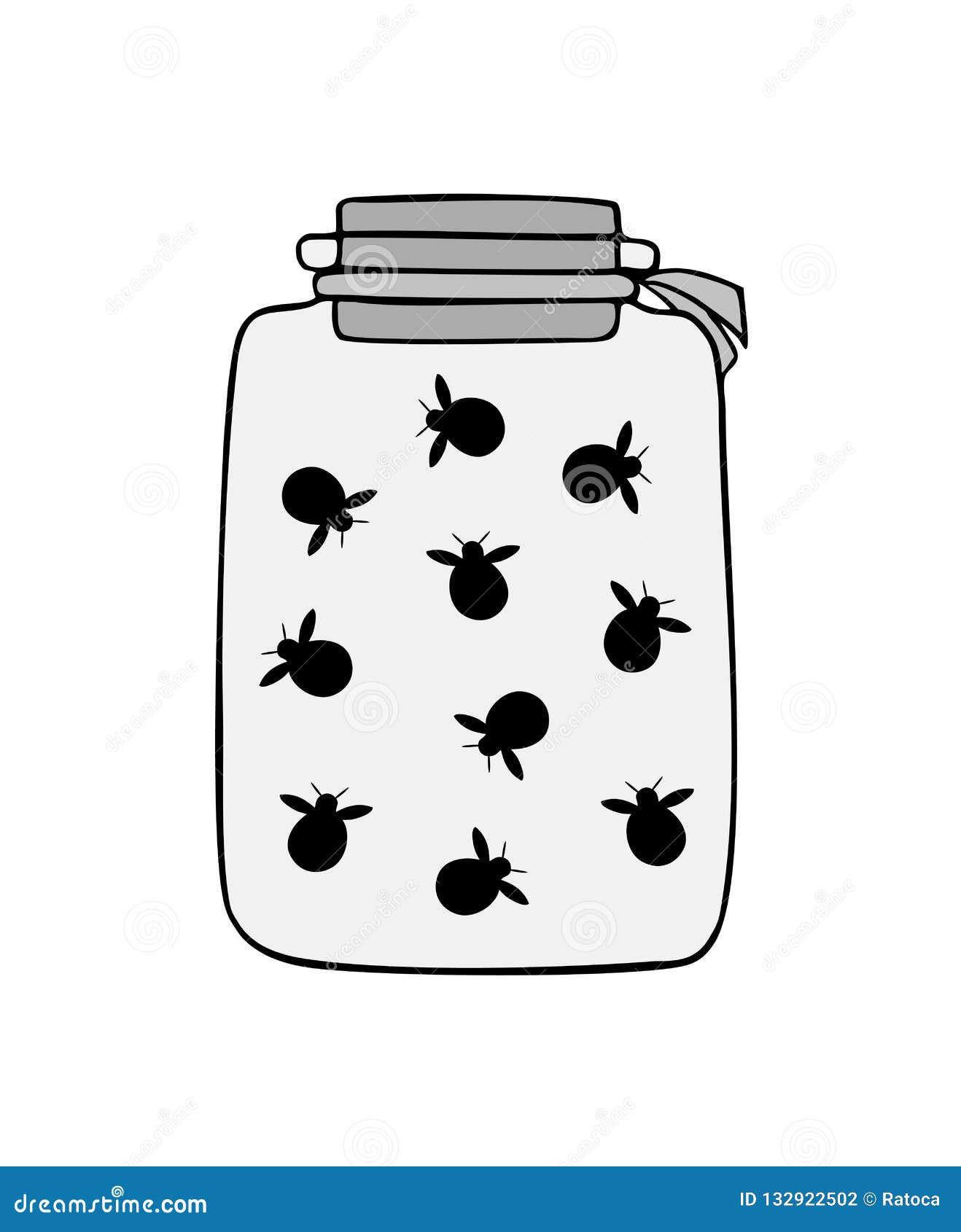 Insects in jar draw stock vector. Illustration of firefly - 132922502