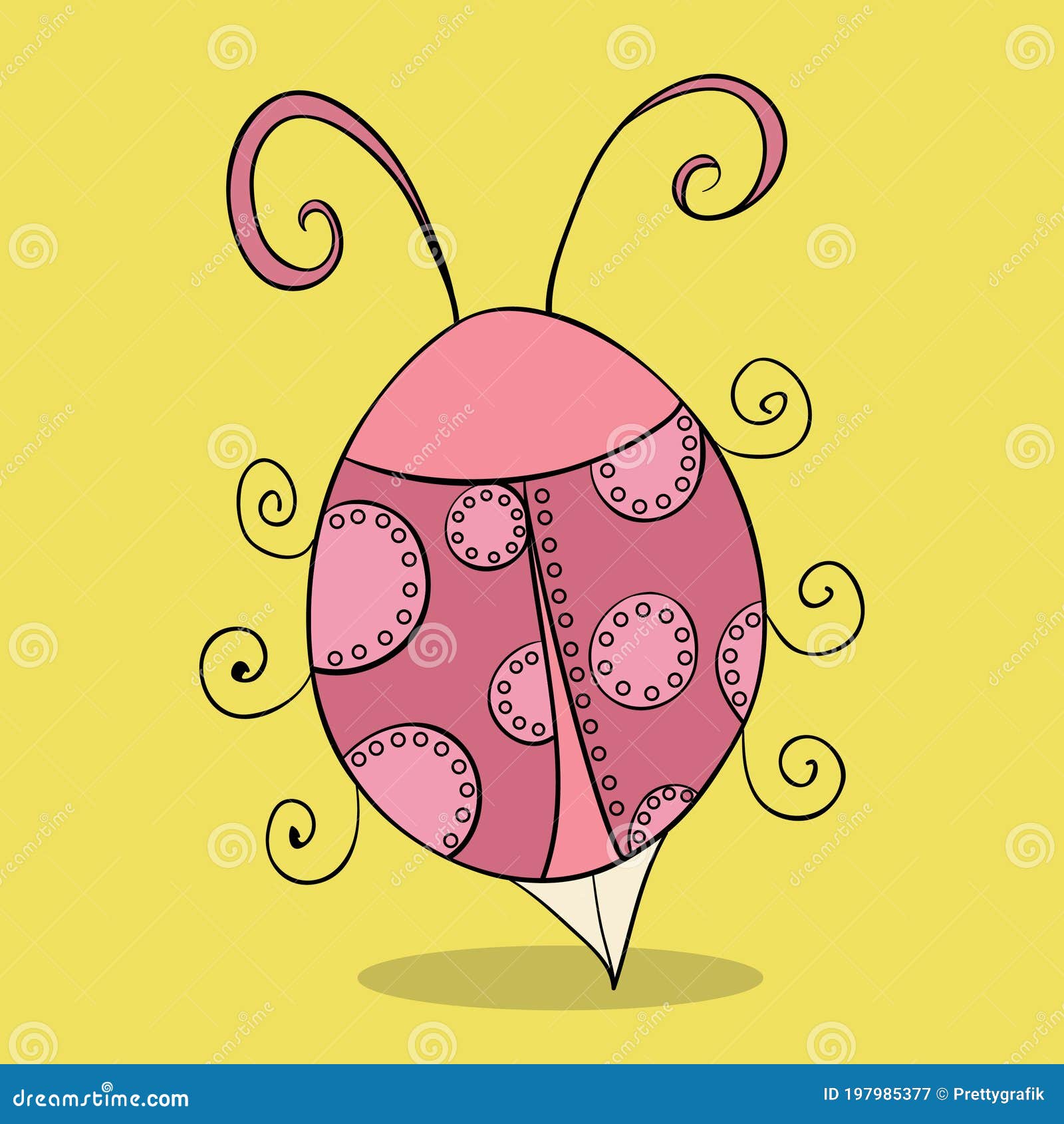 Insects ladybug pink 09 stock vector. Illustration of pink - 197985377