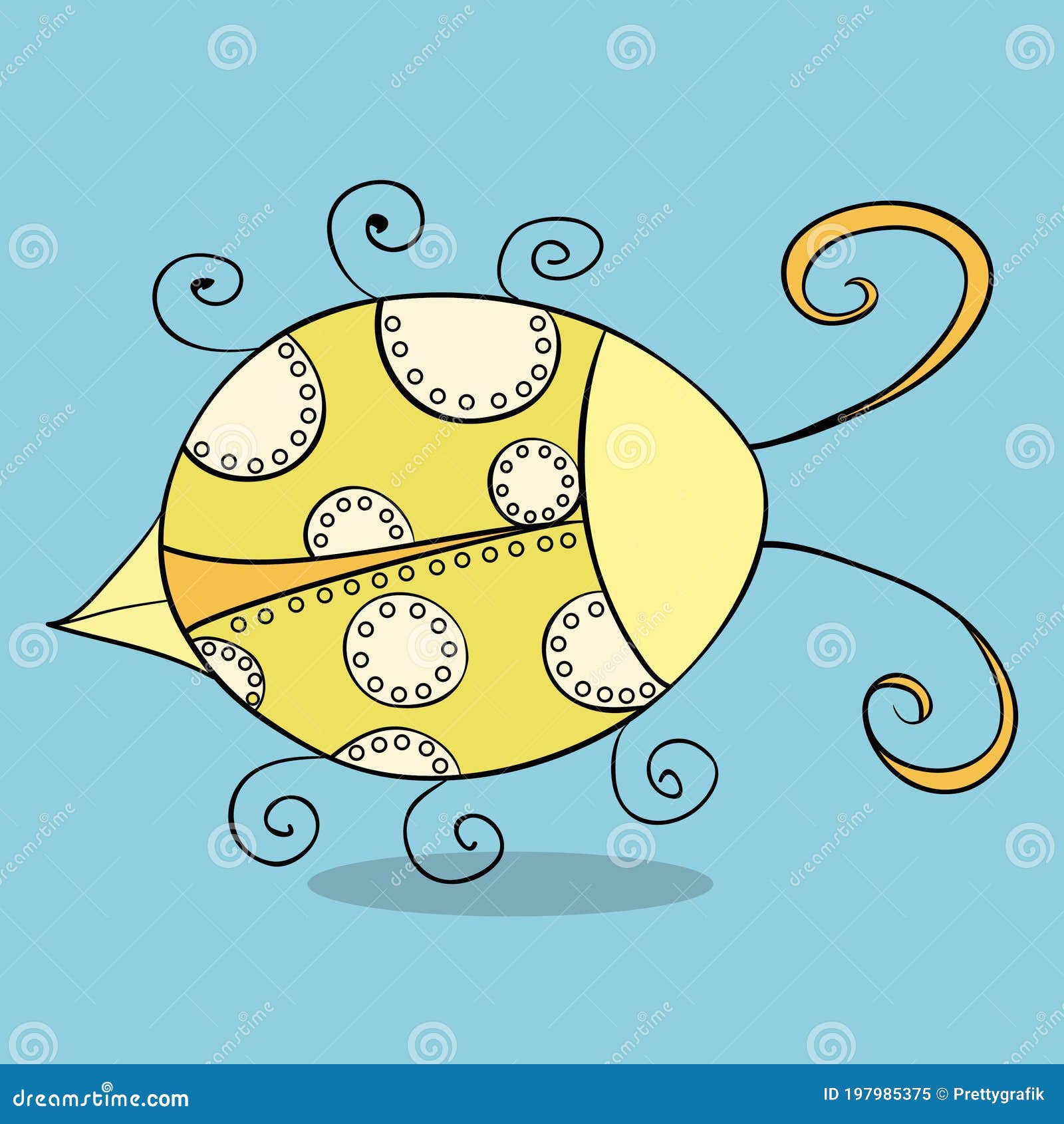 Insects ladybug yellow 10 stock vector. Illustration of cartoon - 197985375