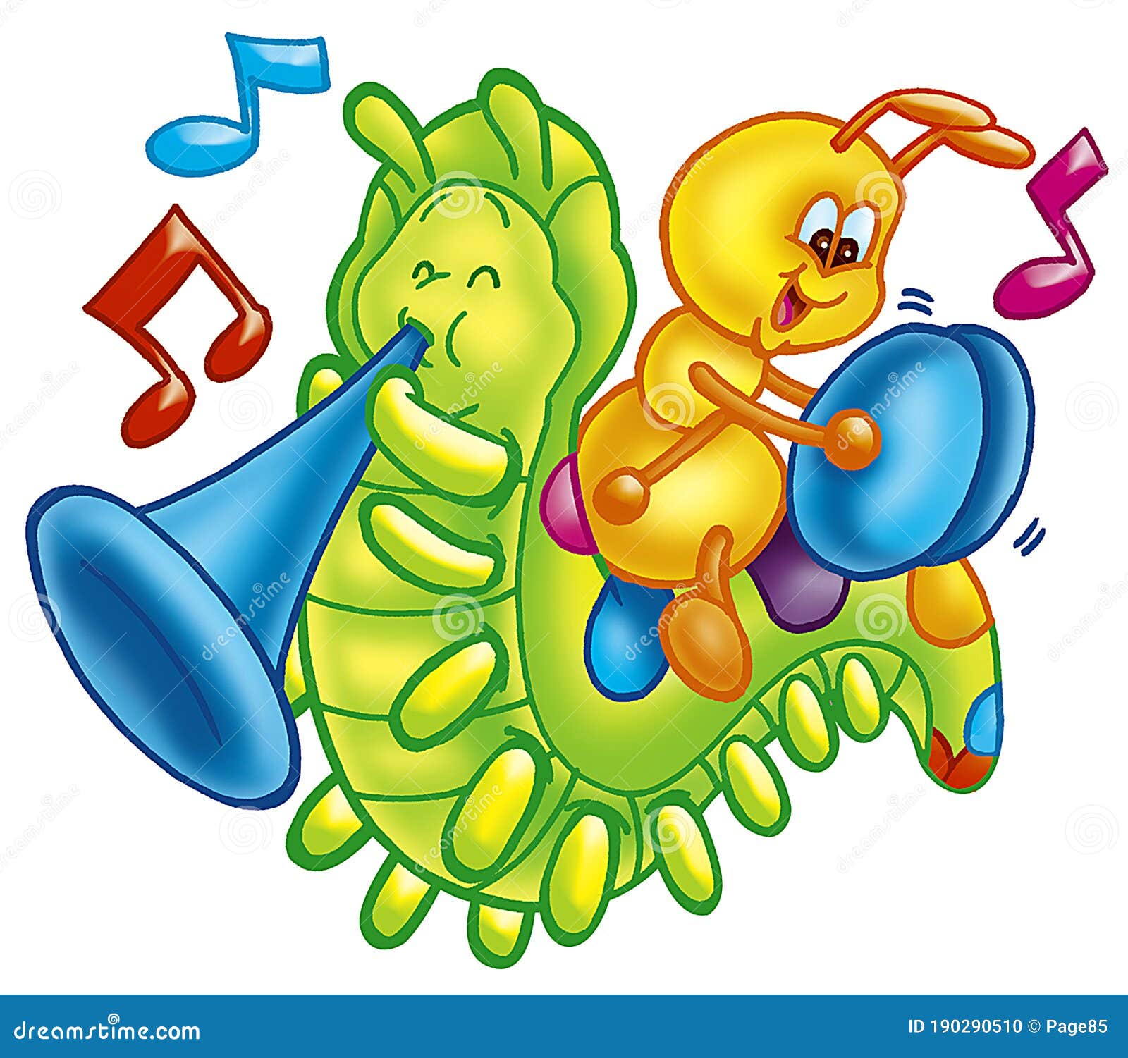 Insects musicians stock illustration. Illustration of animals - 190290510