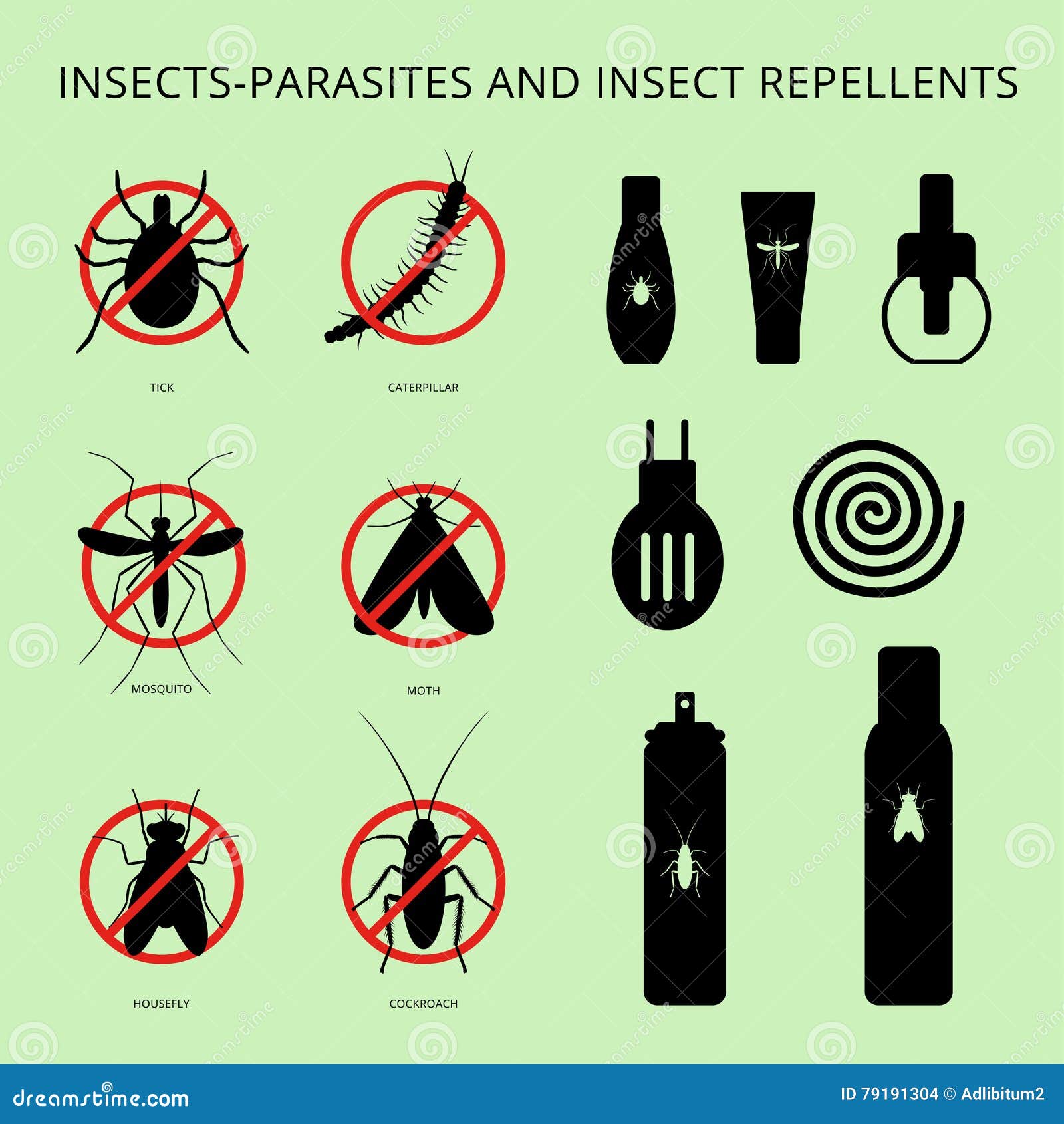 Insects-parasites and Insect Repellents 2 Stock Vector - Illustration ...