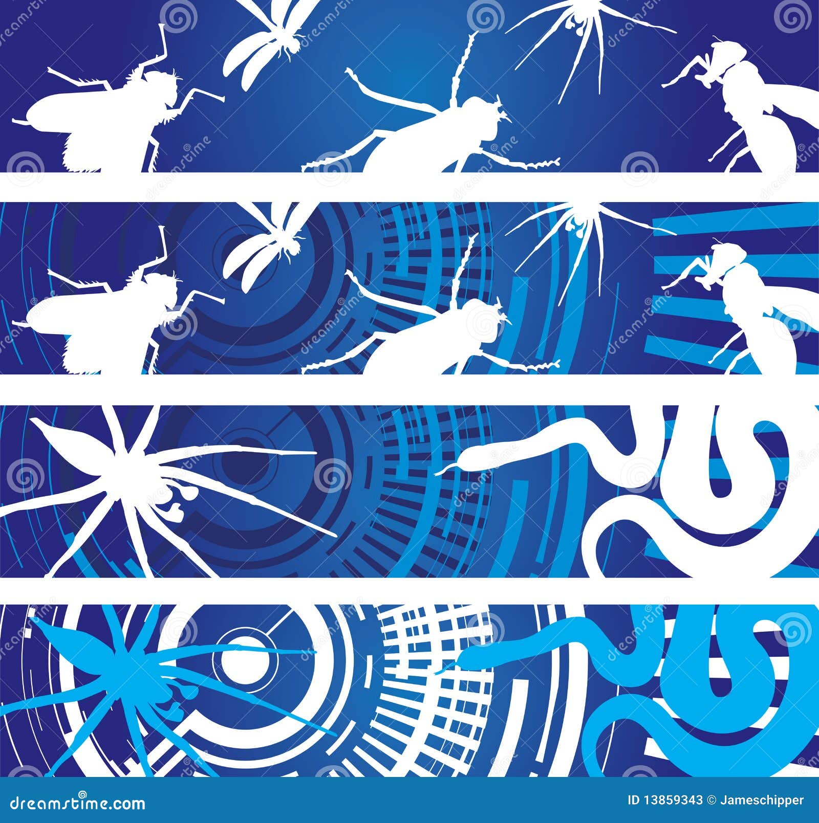 Insects and Rodents Banners Stock Vector - Illustration of banner ...