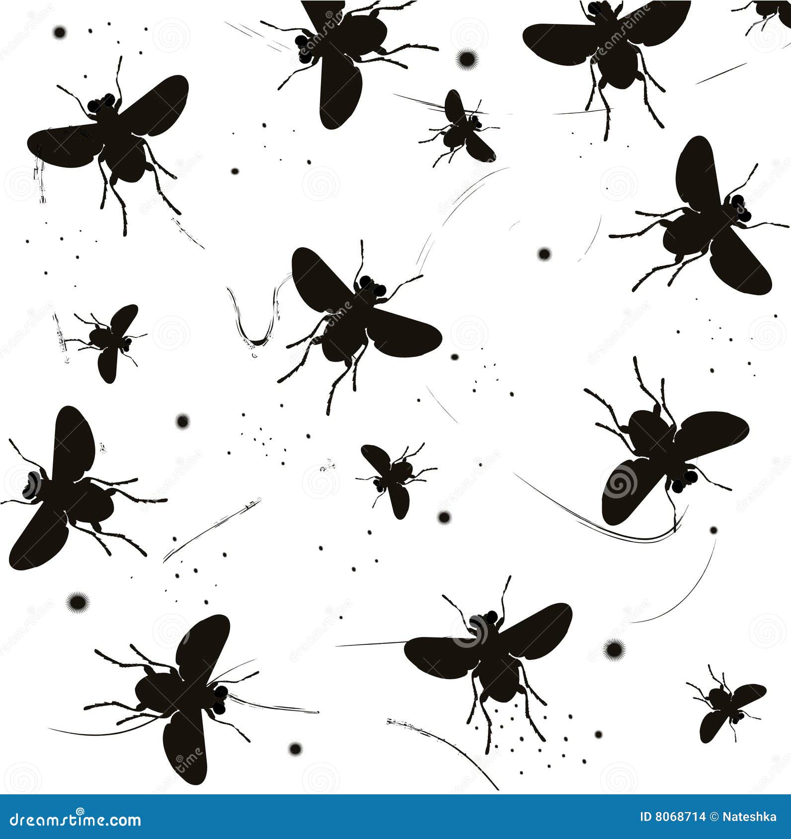 Insects s Silhouette stock vector. Illustration of silhouette - 8068714