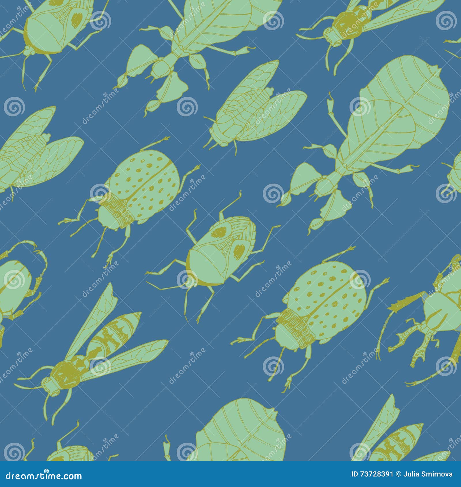 Insects seamless pattern. stock illustration. Illustration of insect ...
