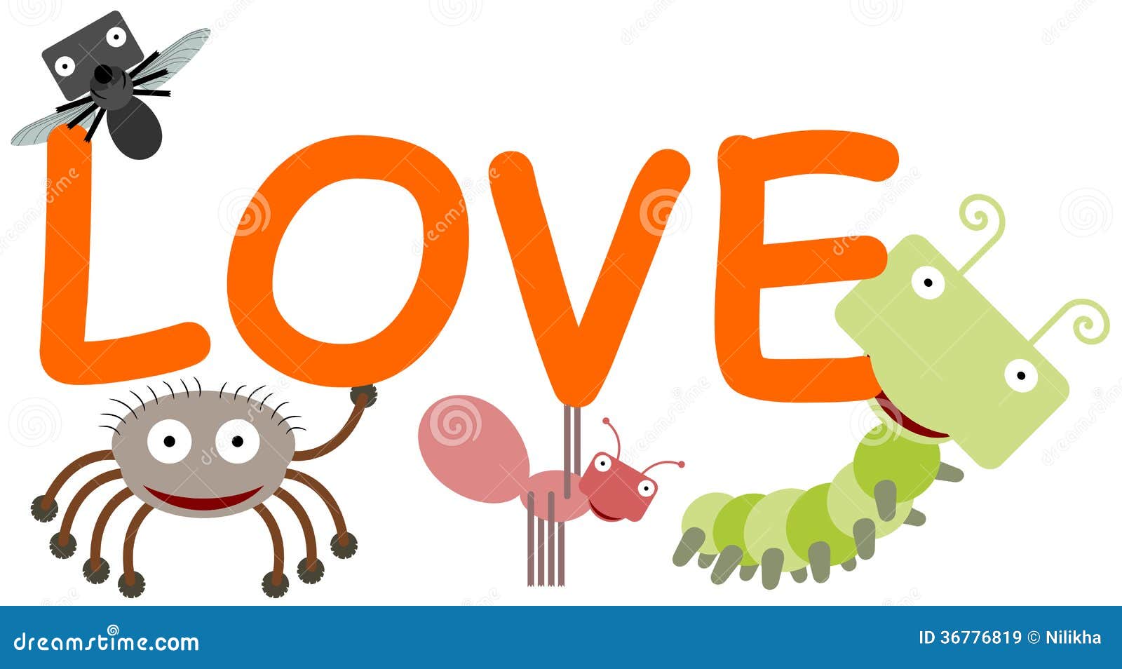 Insects spells love stock illustration. Illustration of insects - 36776819