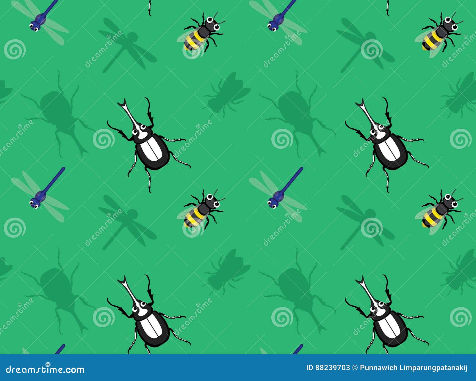 Insects Wallpaper 2 stock vector. Illustration of cartoon - 88239703