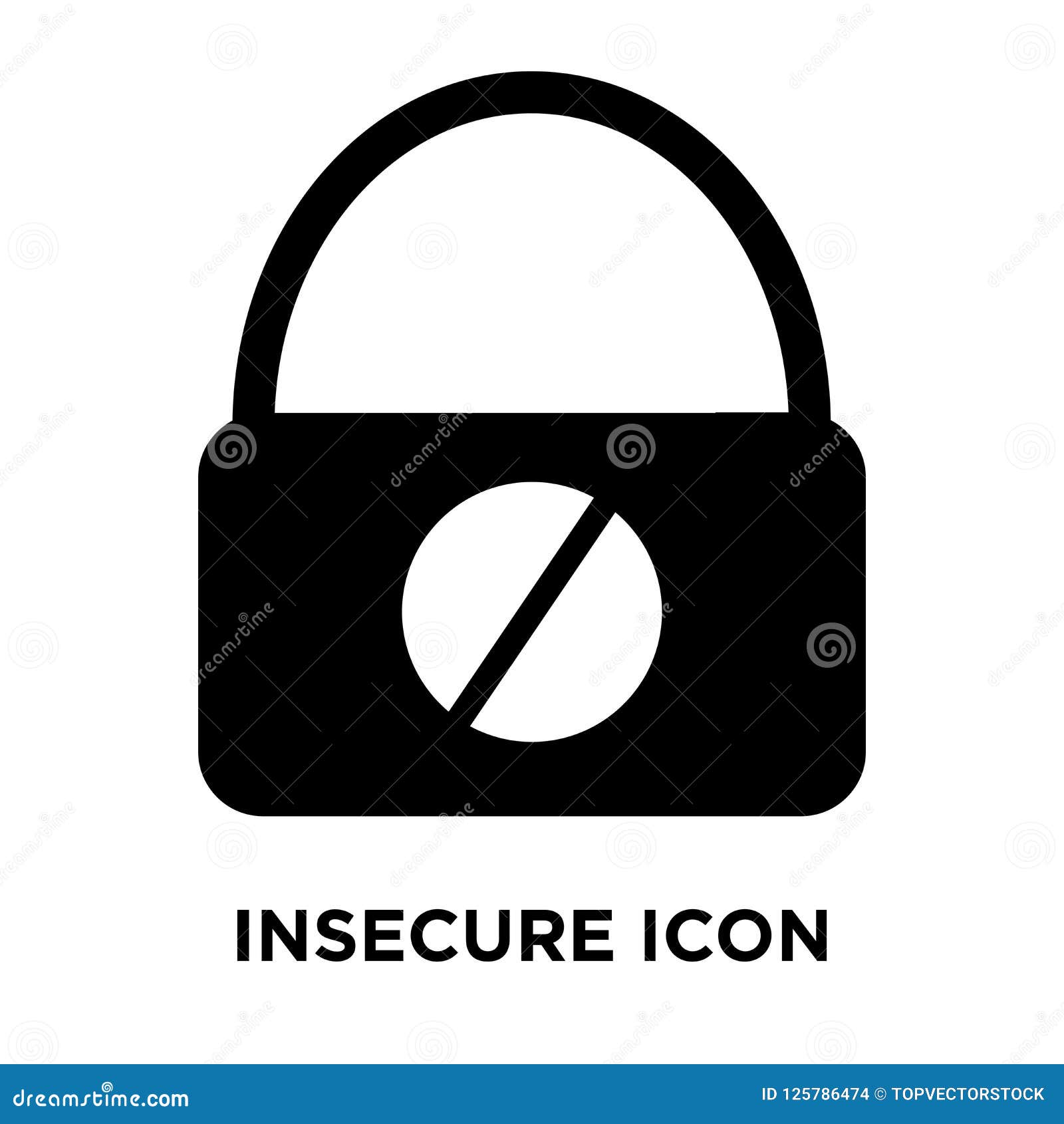 Insecure Icon Vector Isolated On White Background Logo Concept Stock