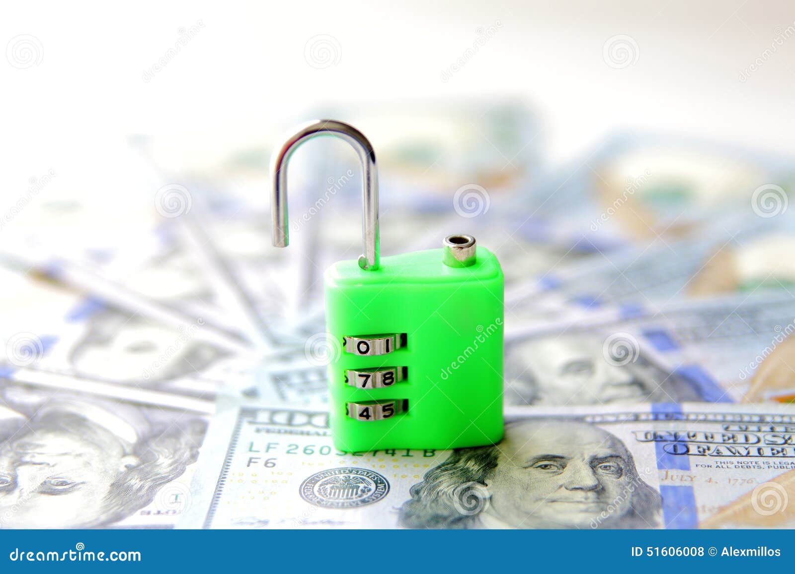 Insecure Money Padlock Concept. US Dollars Stock Photo - Image of ...