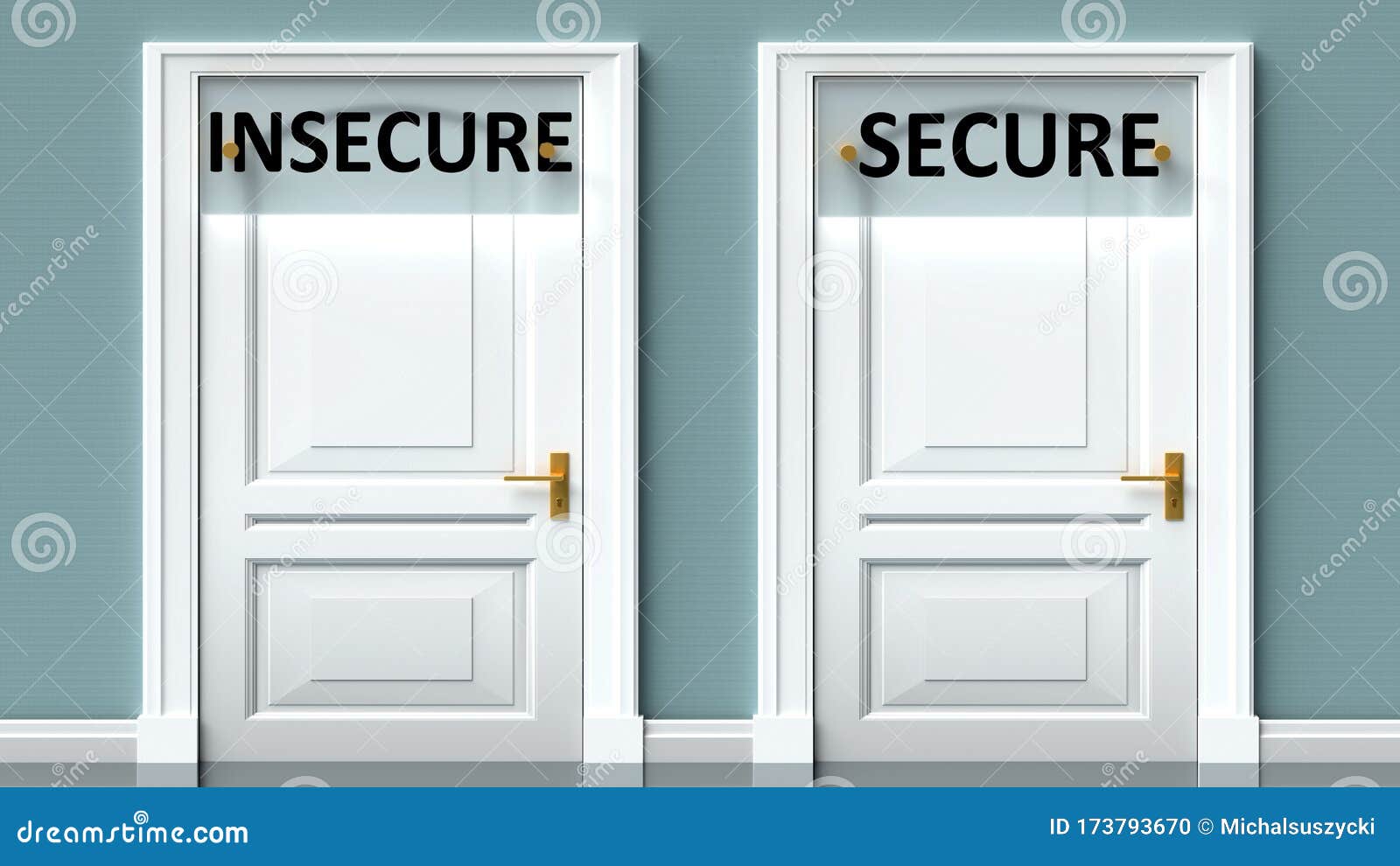 Insecure and Secure As a Choice - Pictured As Words Insecure, Secure on ...