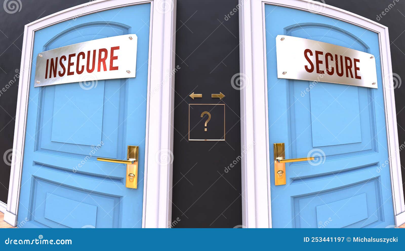 Insecure And Secure As Different Choices In Life - Pictured As Words ...