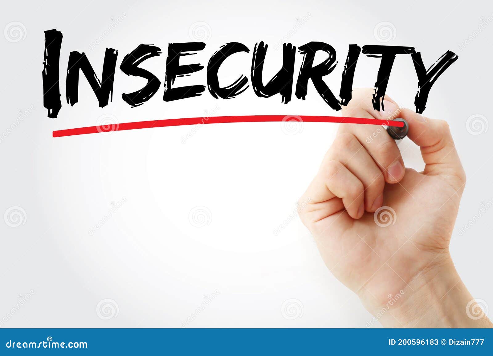 Insecurity Text with Marker Stock Image - Image of nervousness ...
