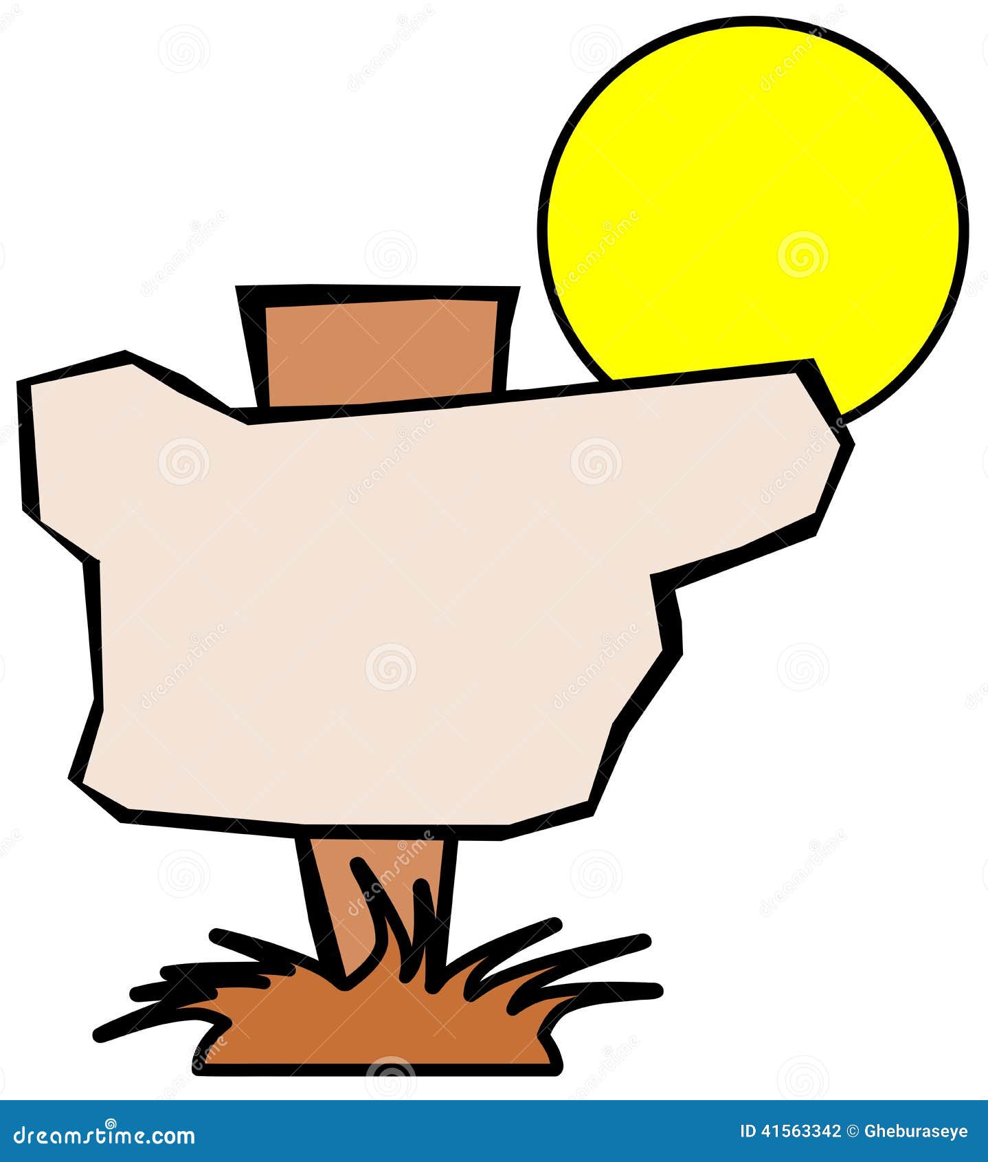 Insegna Stilizzata Con Il Sole E L'erba Illustrazione di Stock ...