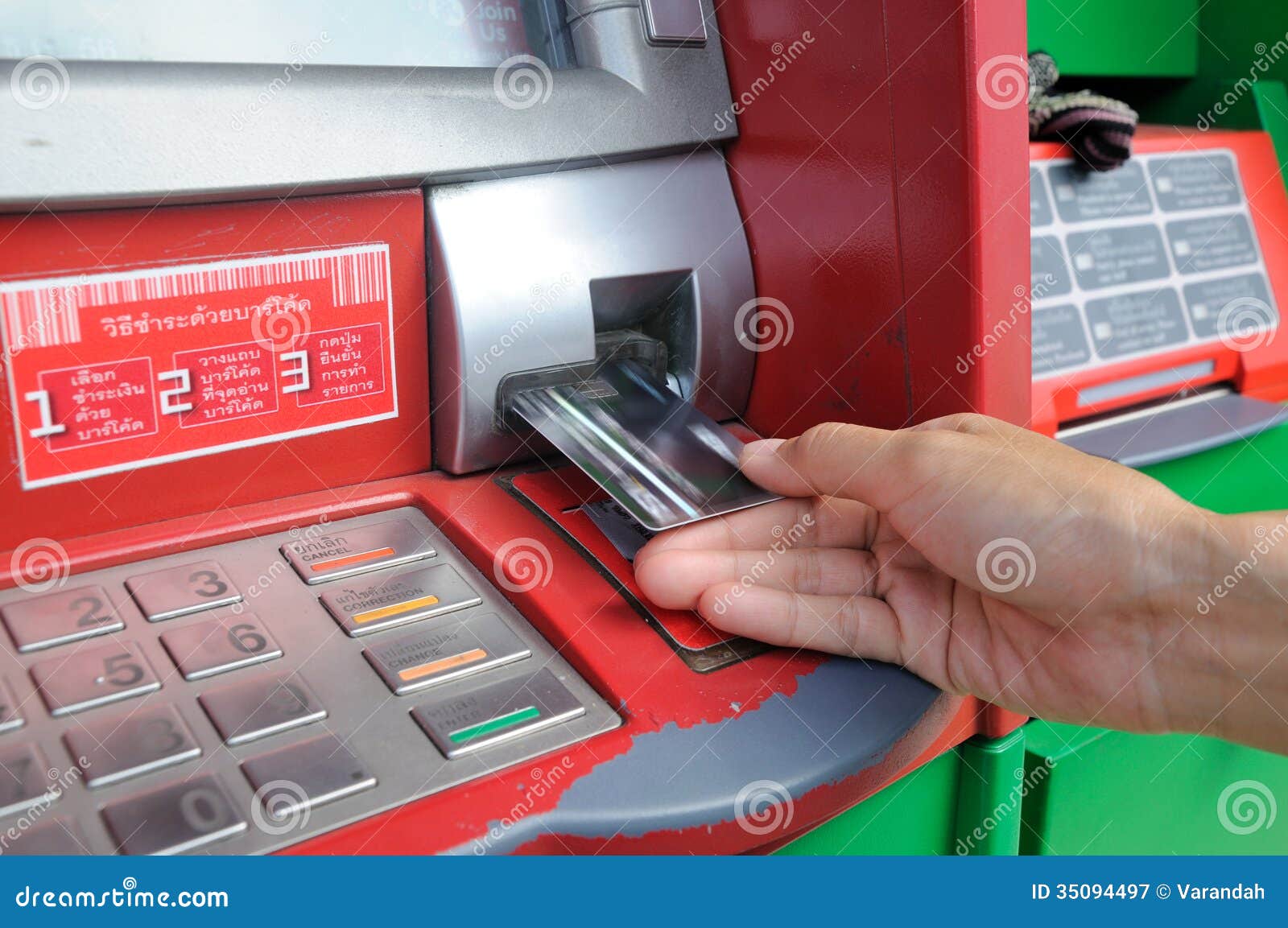 Insert Card into an ATM To Begin a Financial Transaction Stock Image ...