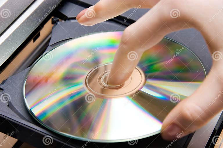 Insert CD into player stock image. Image of hand, nails - 2099873