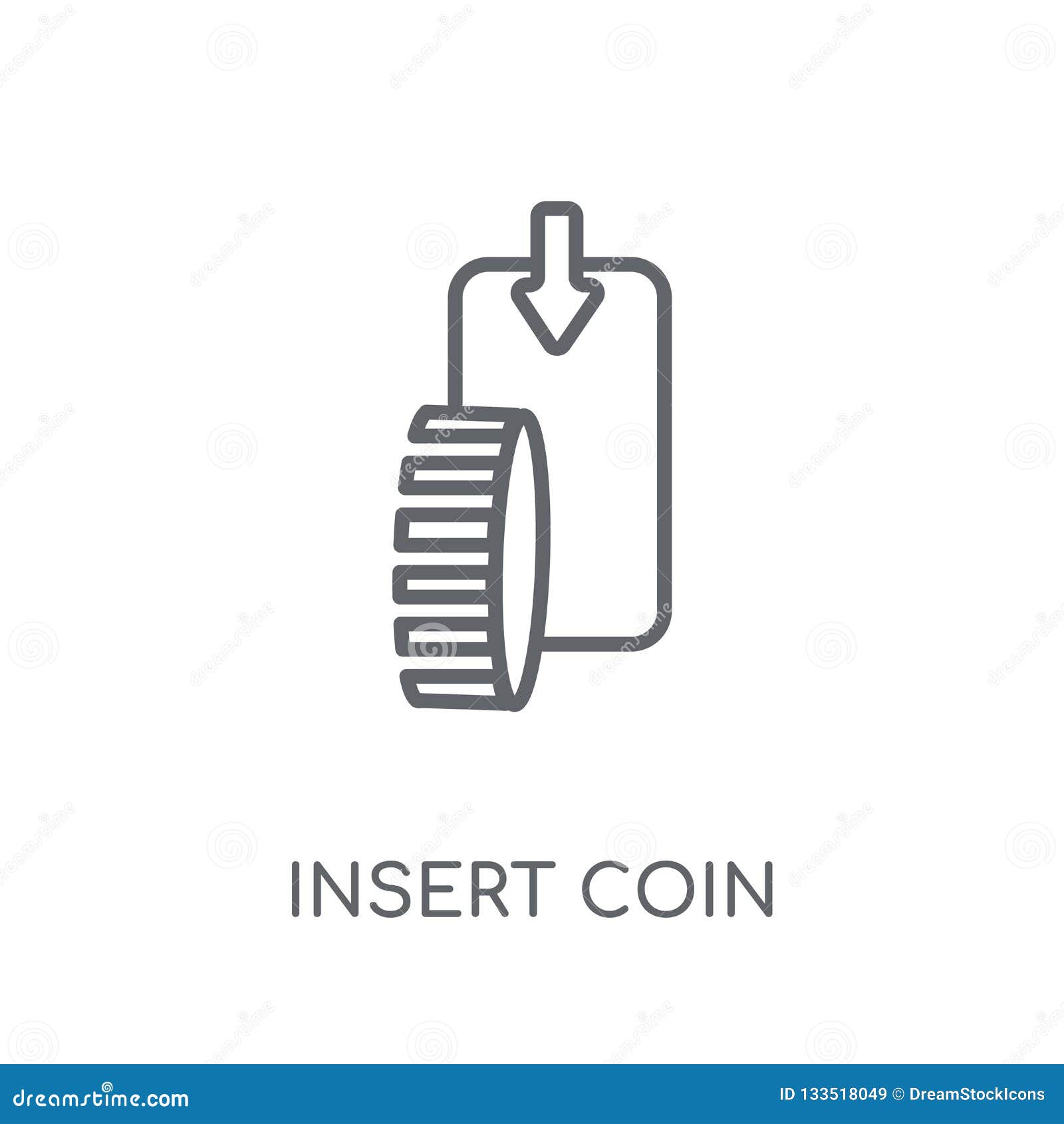 Insert Coin Linear Icon. Modern Outline Insert Coin Logo Concept Stock ...