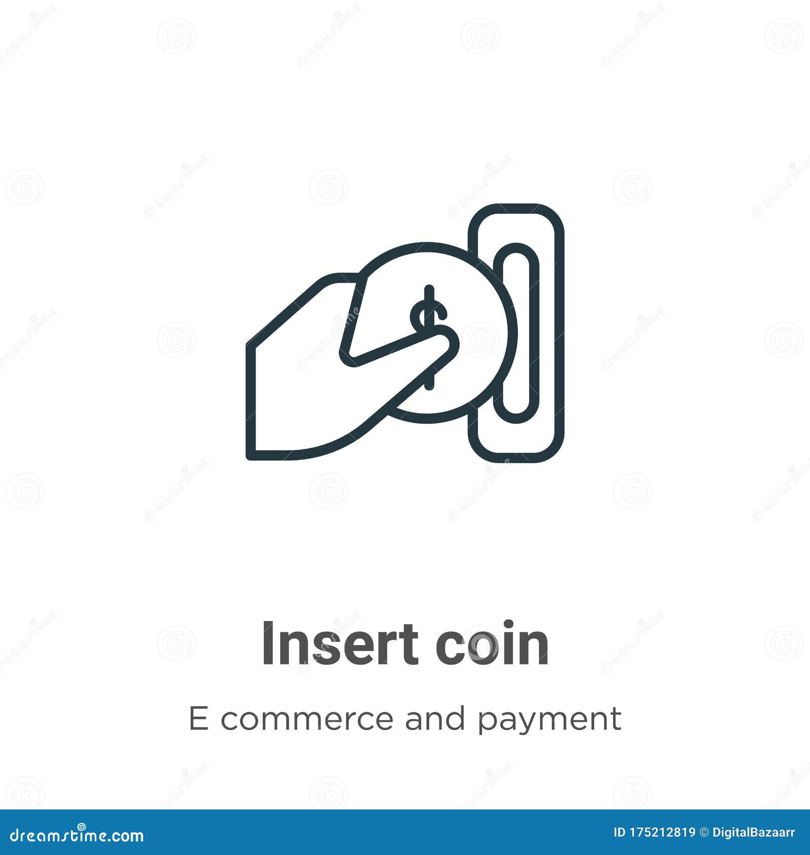 Insert Coin Outline Vector Icon. Thin Line Black Insert Coin Icon, Flat ... Insert Coin Outline Vector Icon. Thin Line Black Insert Coin Icon, Flat ...