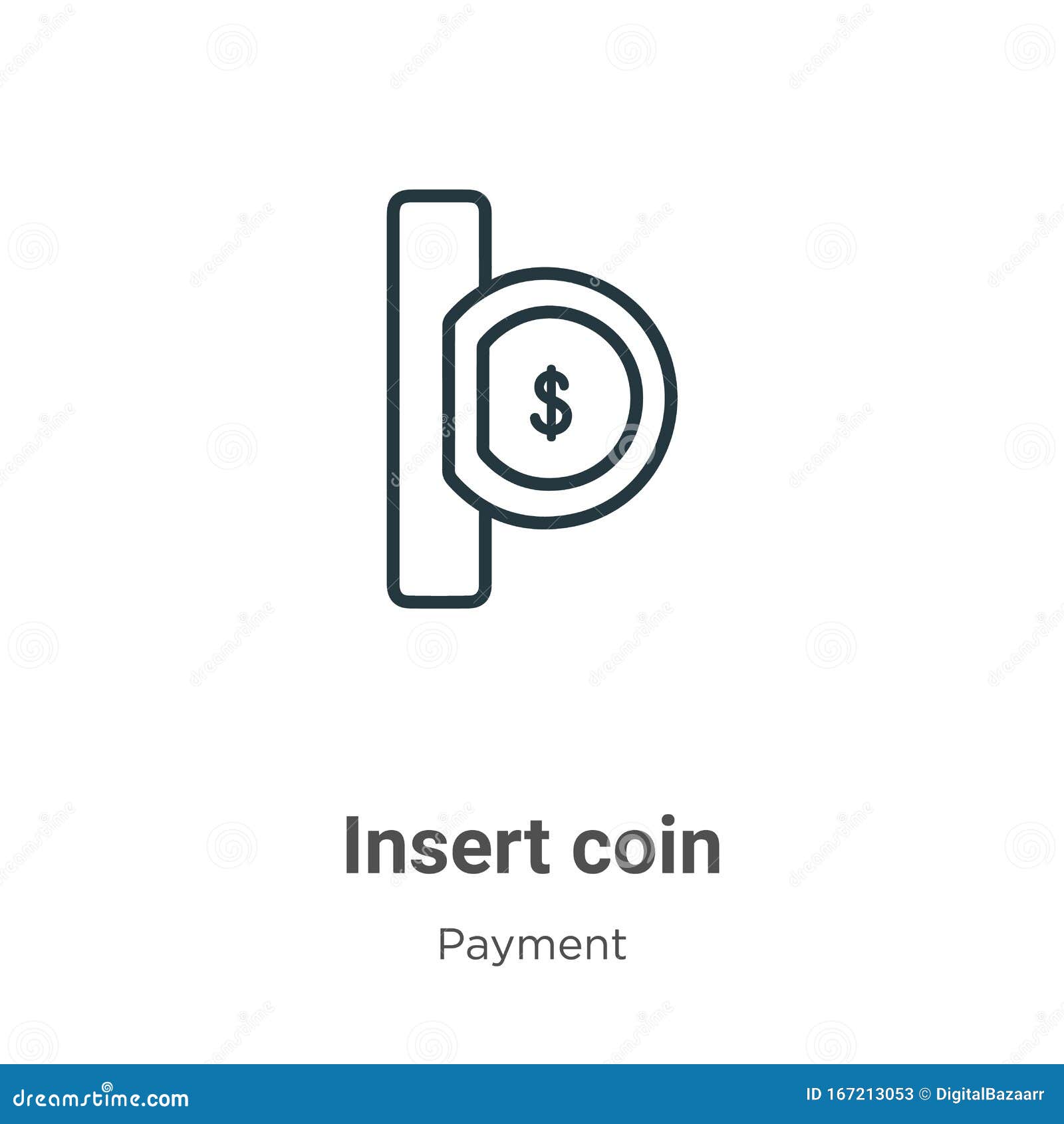 Insert Coin Outline Vector Icon. Thin Line Black Insert Coin Icon, Flat ... Insert Coin Outline Vector Icon. Thin Line Black Insert Coin Icon, Flat ...