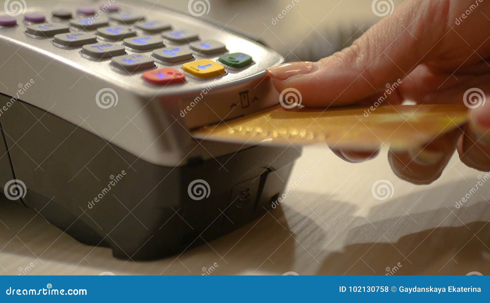 Insert the Credit Card into the Terminal and Press the Pin Code To ...