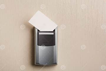 Insert Key Card in Electronic Lock in Hotel Stock Image - Image of ...