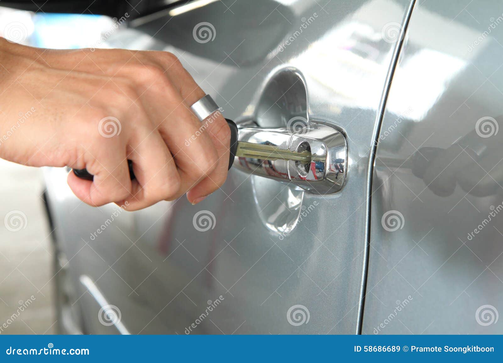 Insert the Key To Car Handle Stock Image - Image of manufacture ...