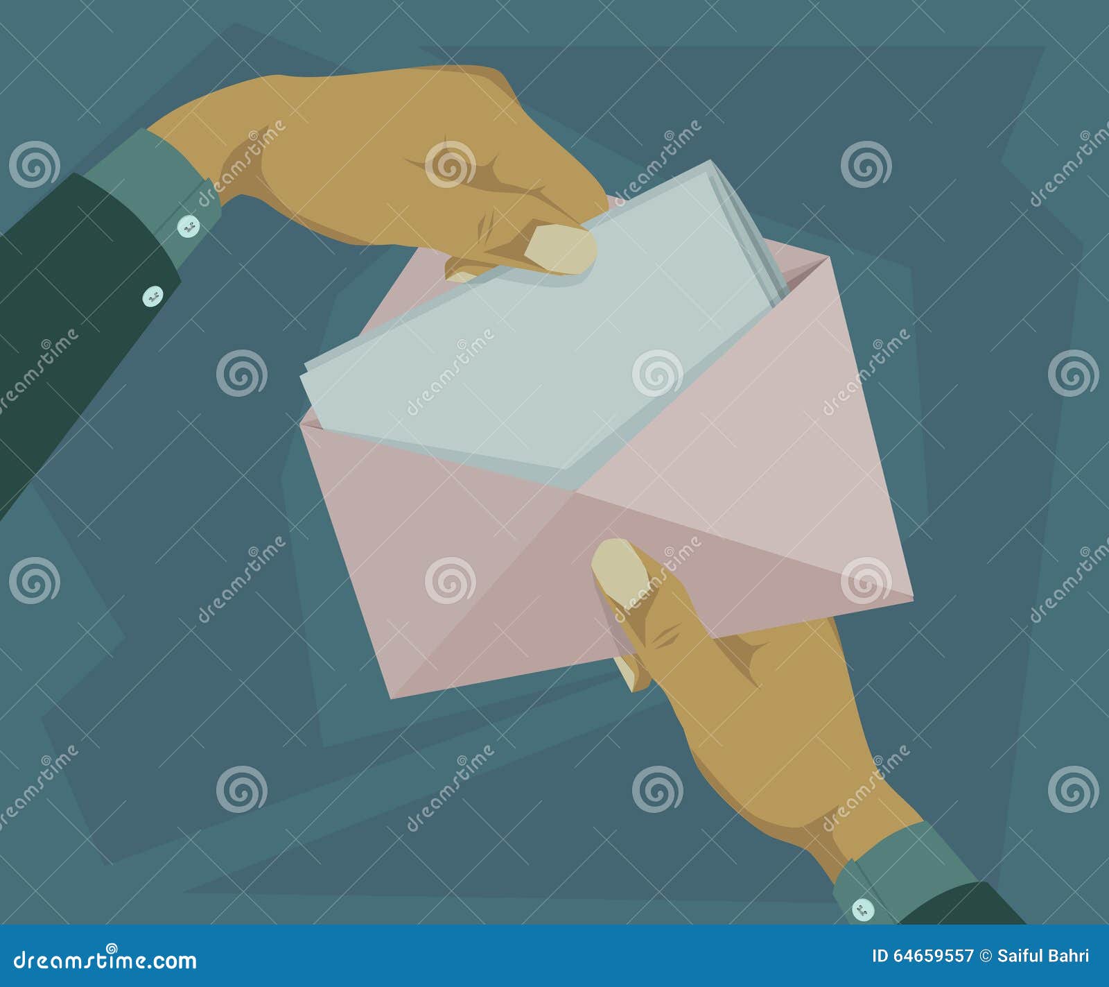 Insert a Letter in an Envelope Stock Vector - Illustration of hand ...