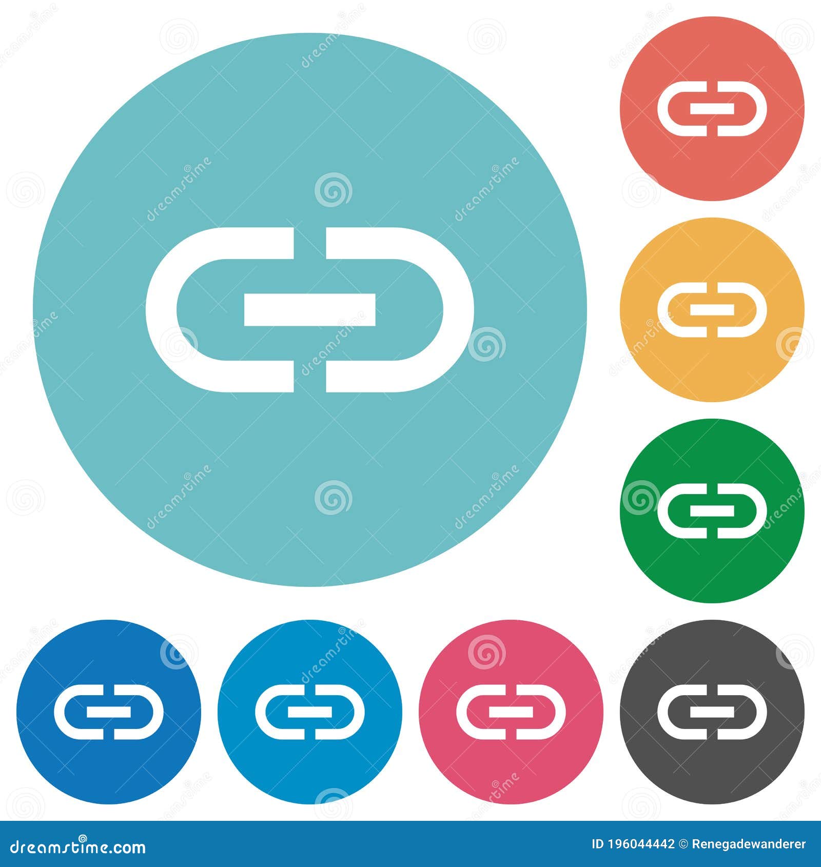 Insert Link Flat White Icons In Square Backgrounds Vector Illustration ...