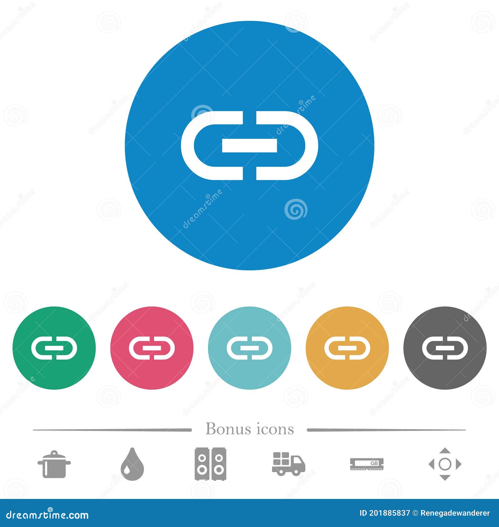 Insert Link Flat Round Icons Stock Vector - Illustration of icons ...
