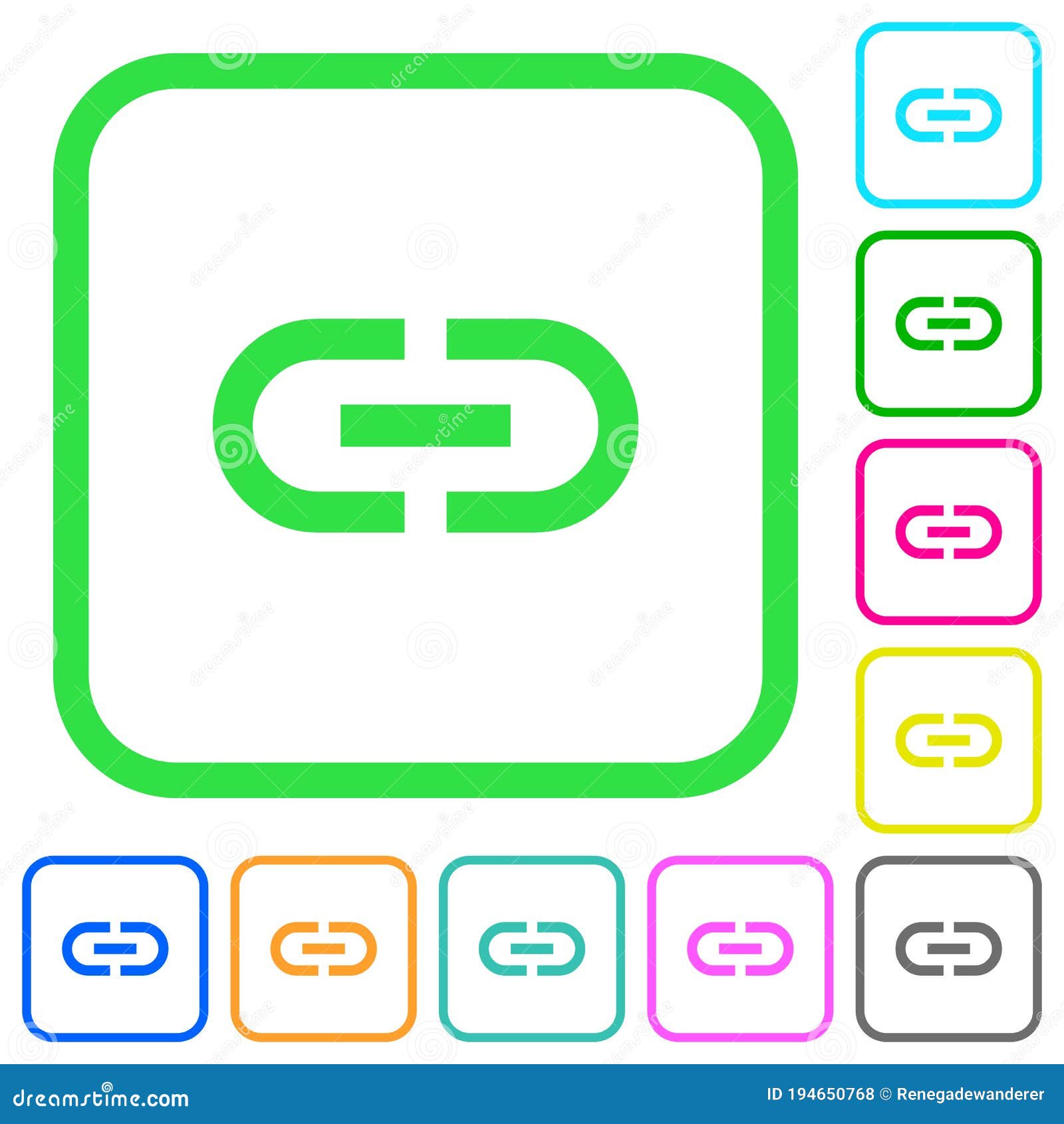 Insert Link Vivid Colored Flat Icons Stock Vector - Illustration of ...