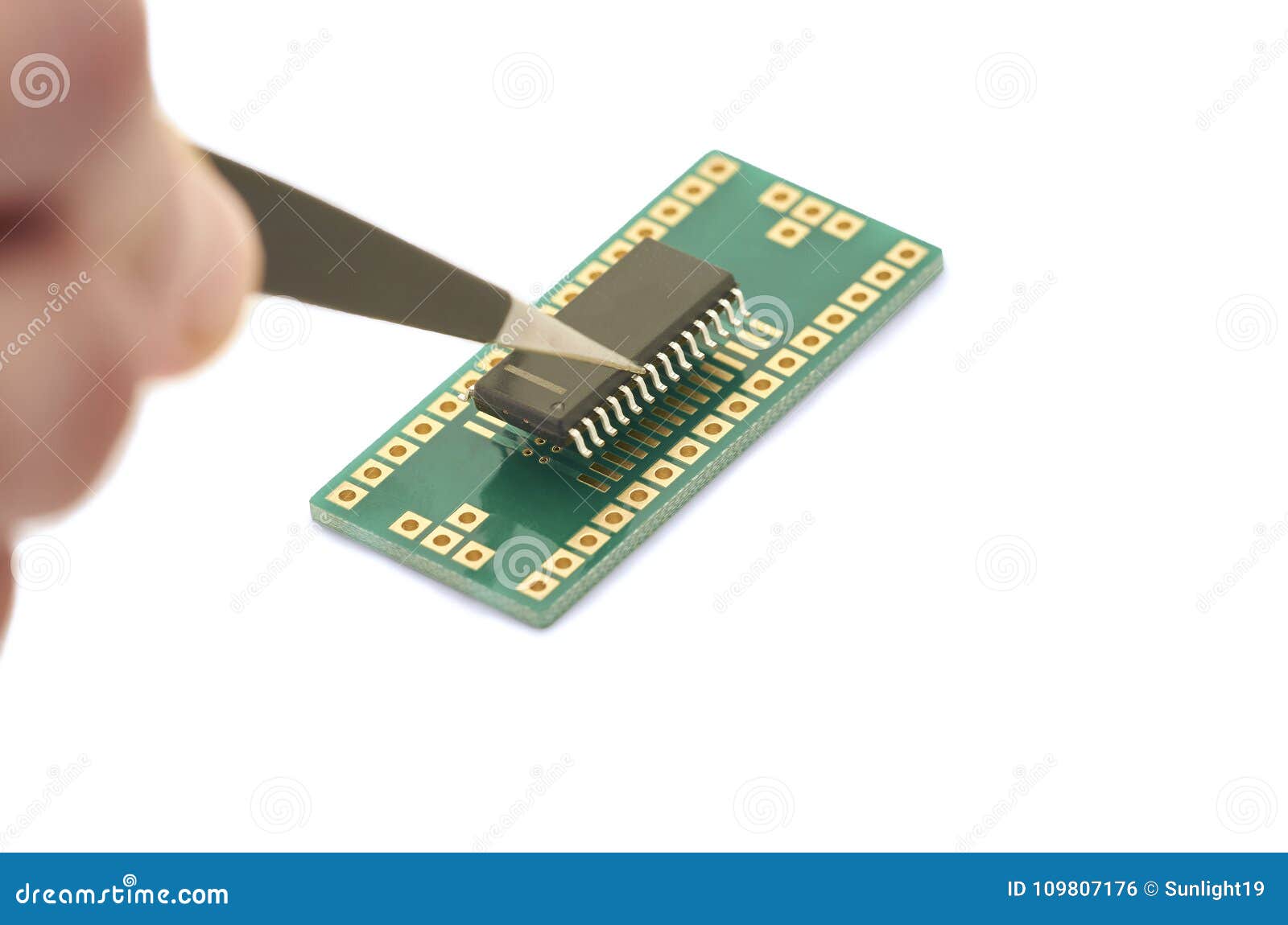 Insert Microchip Memory into Adapter SMD Twith Tweeze Stock Photo ...
