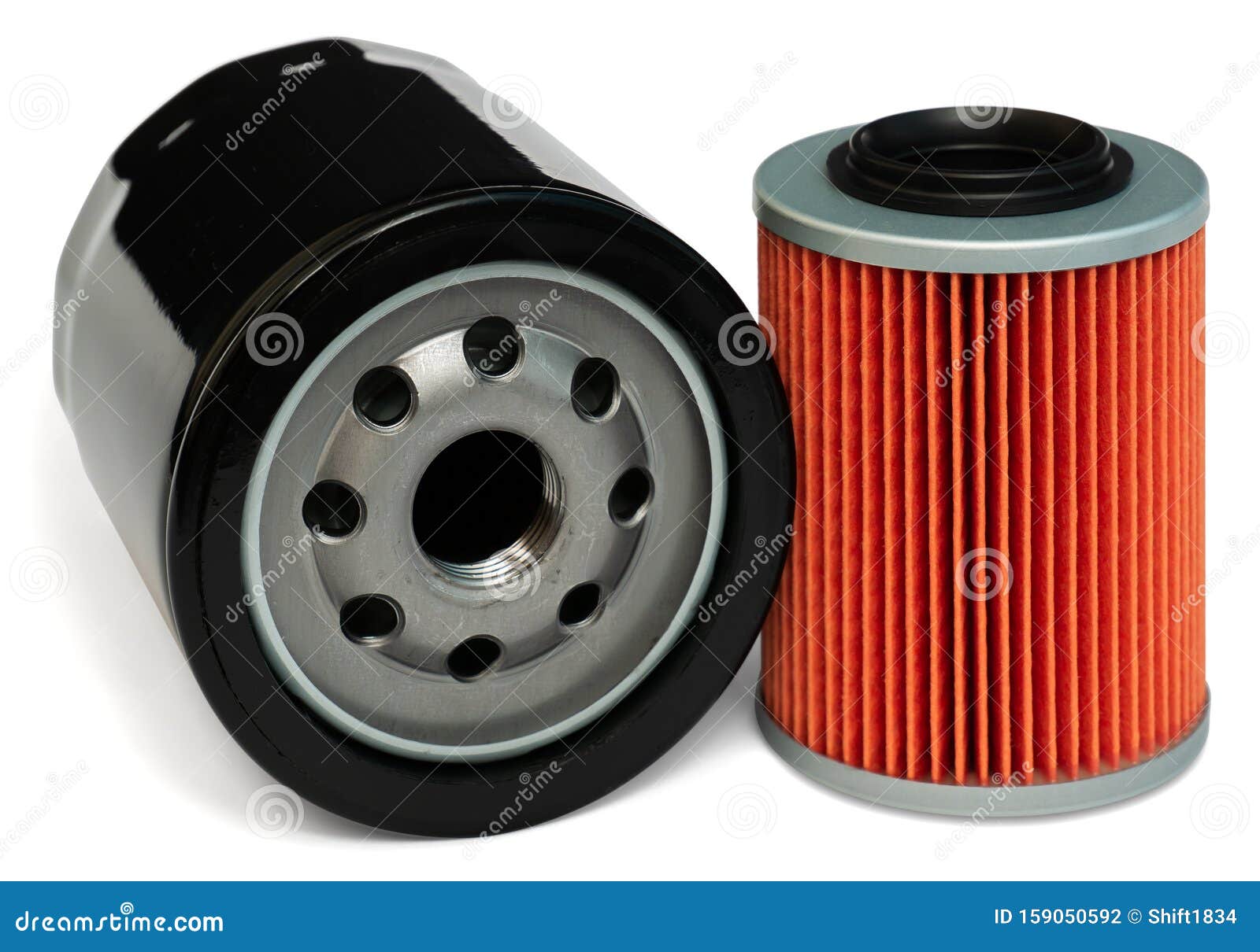Isolated Filters of Motor Oil Stock Photo - Image of black, background ...
