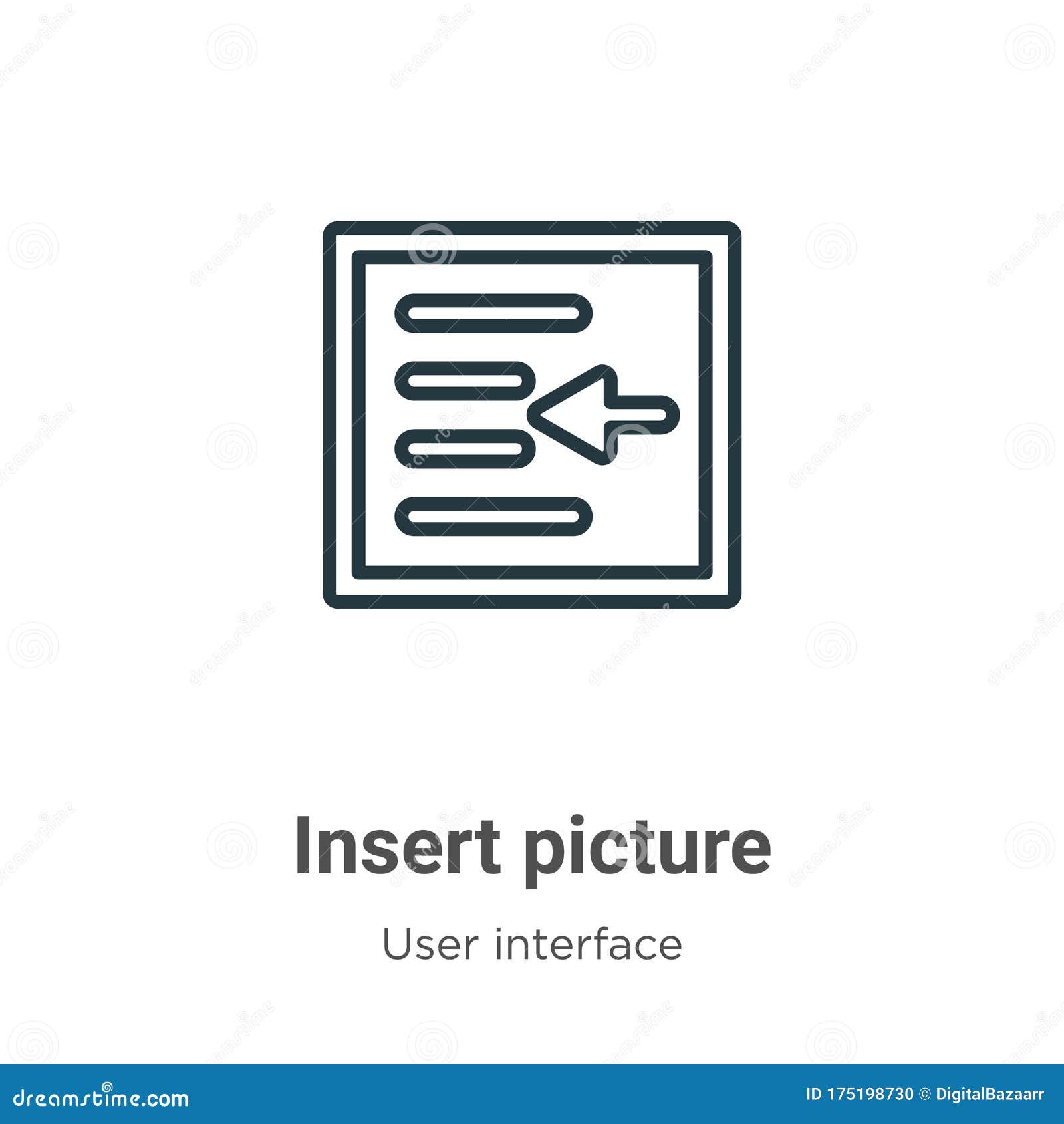 Insert Picture Outline Vector Icon. Thin Line Black Insert Picture Icon ...