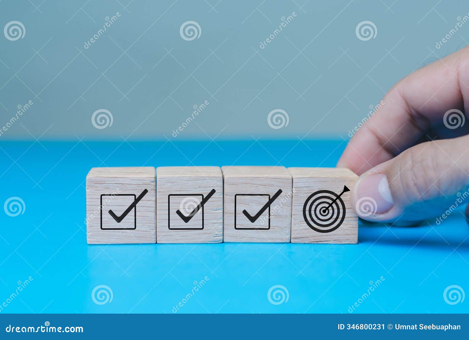 Insert the Wooden Cube with the Checkmark Symbol. Compliance and ...