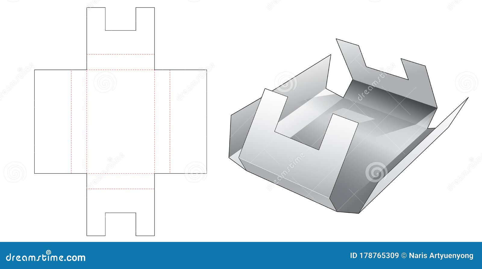 Insert Wrap Box Die Cut Template Stock Vector - Illustration of folding ...