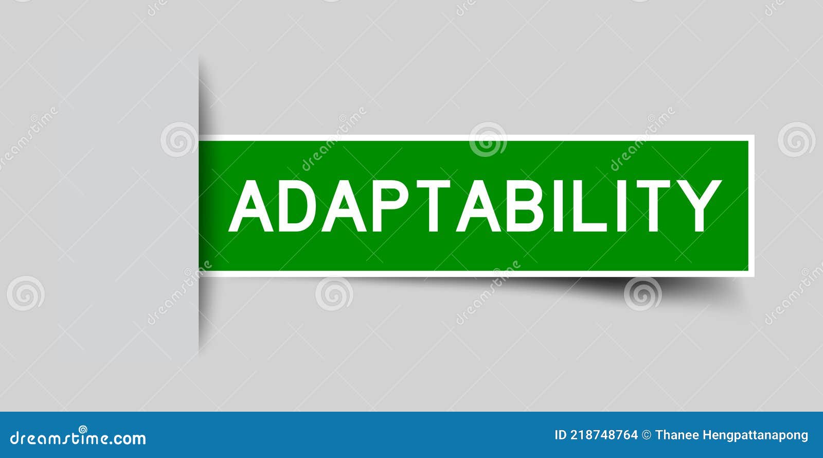 Inserted Green Label Sticker with Word Adaptability on Gray Background ...