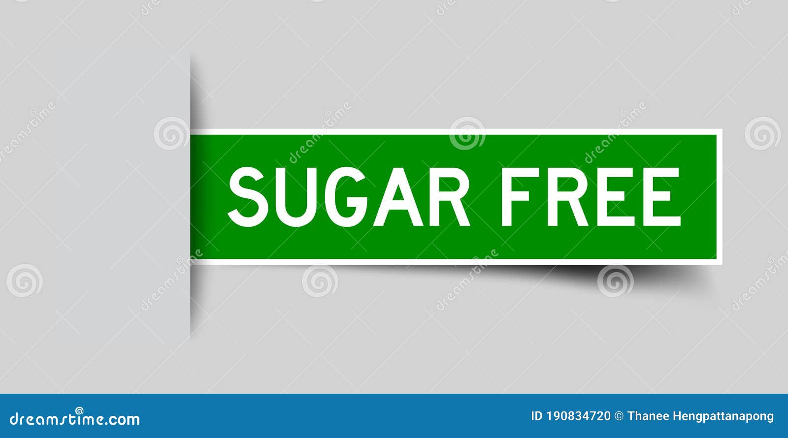 Inserted Green Sticker Label With Word Sugar Free On Gray Background ...