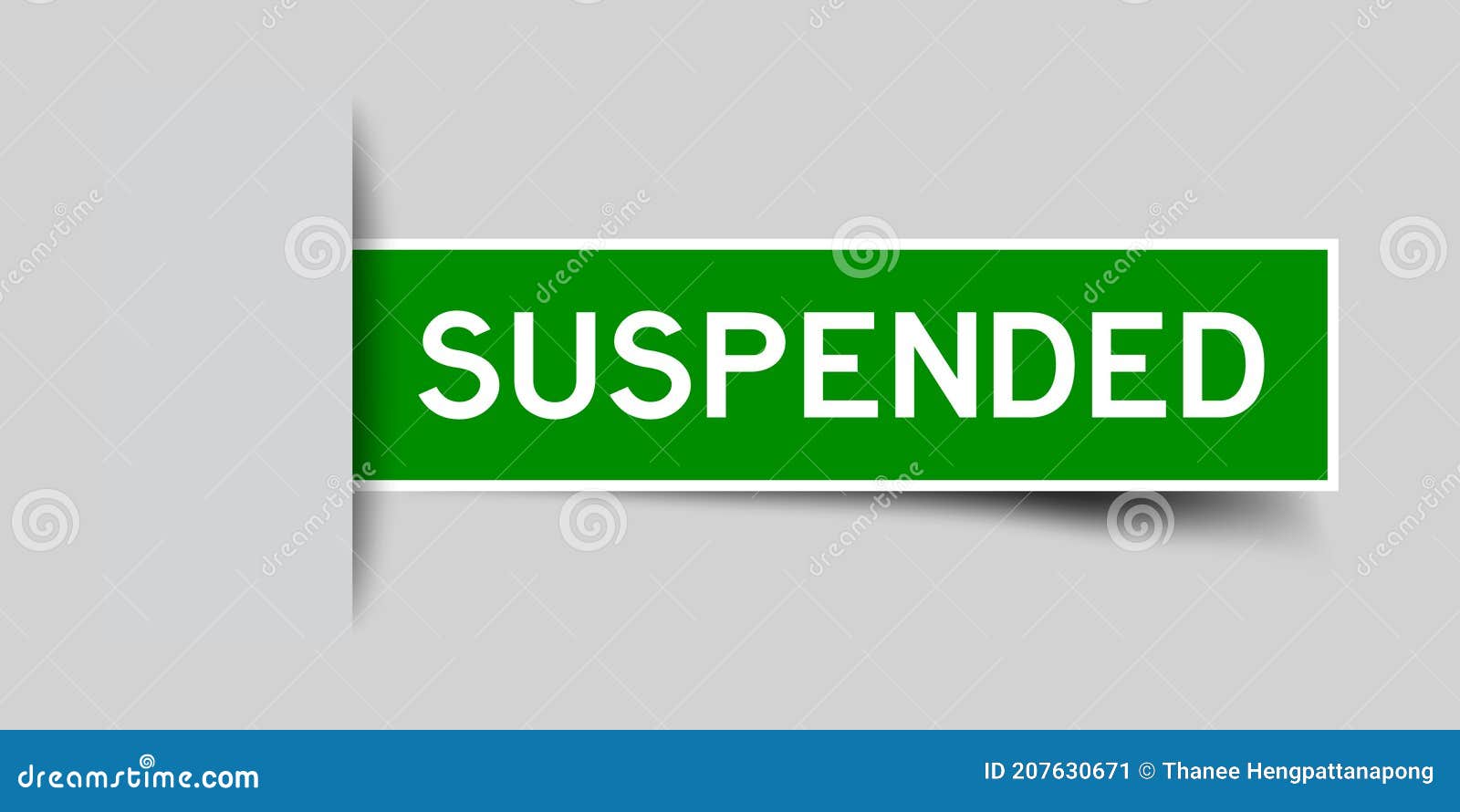 Inserted Green Sticker Label With Word Suspended On Gray Background ...