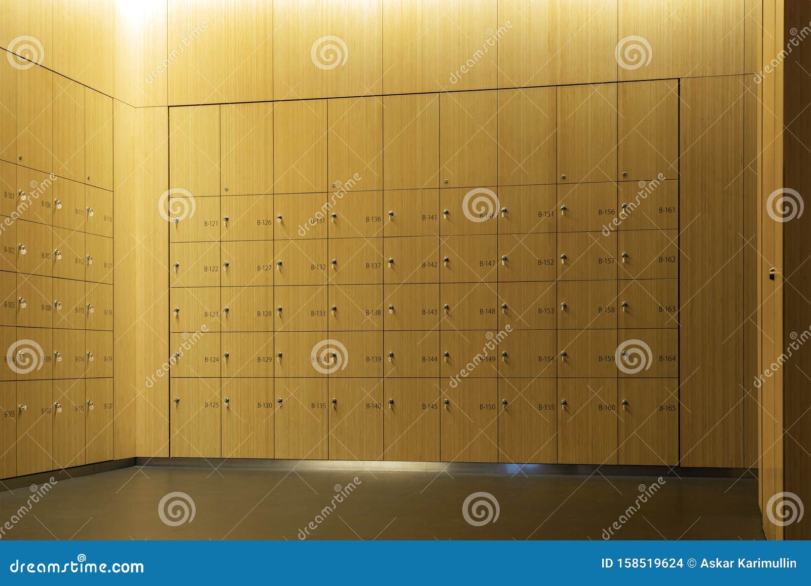 Bamboo Wall of Lockers in Fitting Room Stock Photo - Image of locks ...