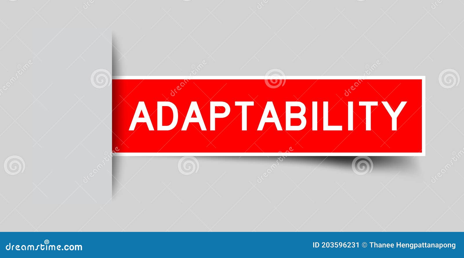 Inserted Red Label Sticker with Word Adaptability on Gray Background ...